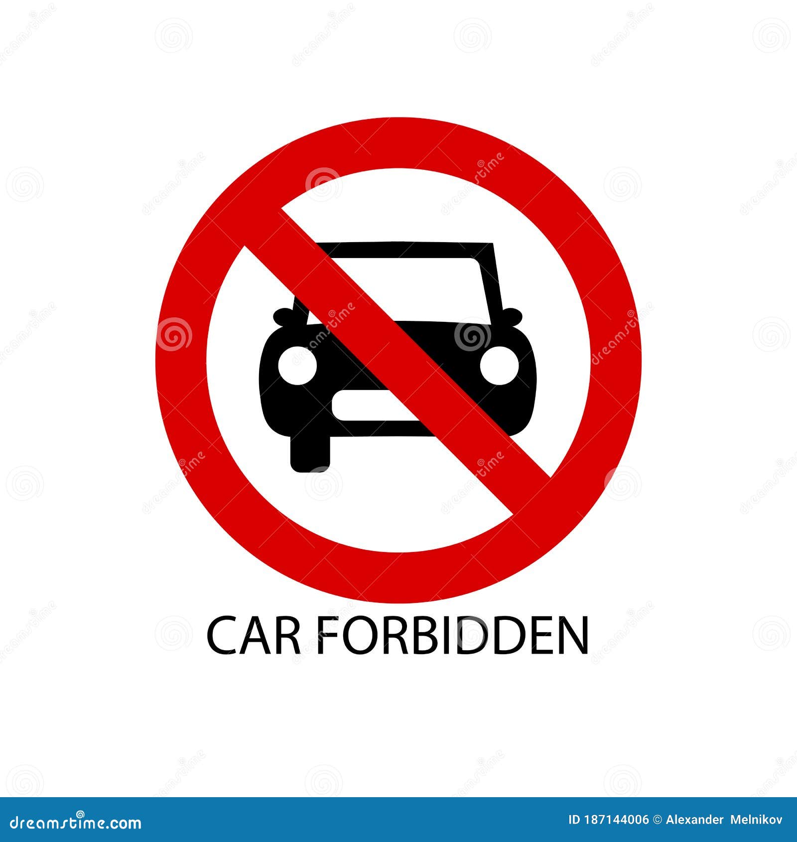 Car Forbidden Icon Vehicle Prohibited. Vector Illustration Eps 10 Stock ...