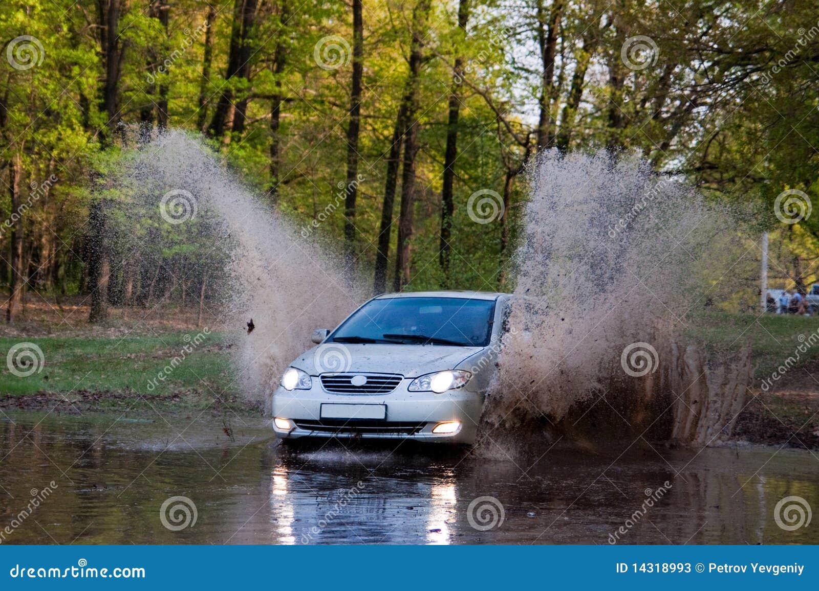 Car forces water stock image. Image of messy, green, dirty - 14318993