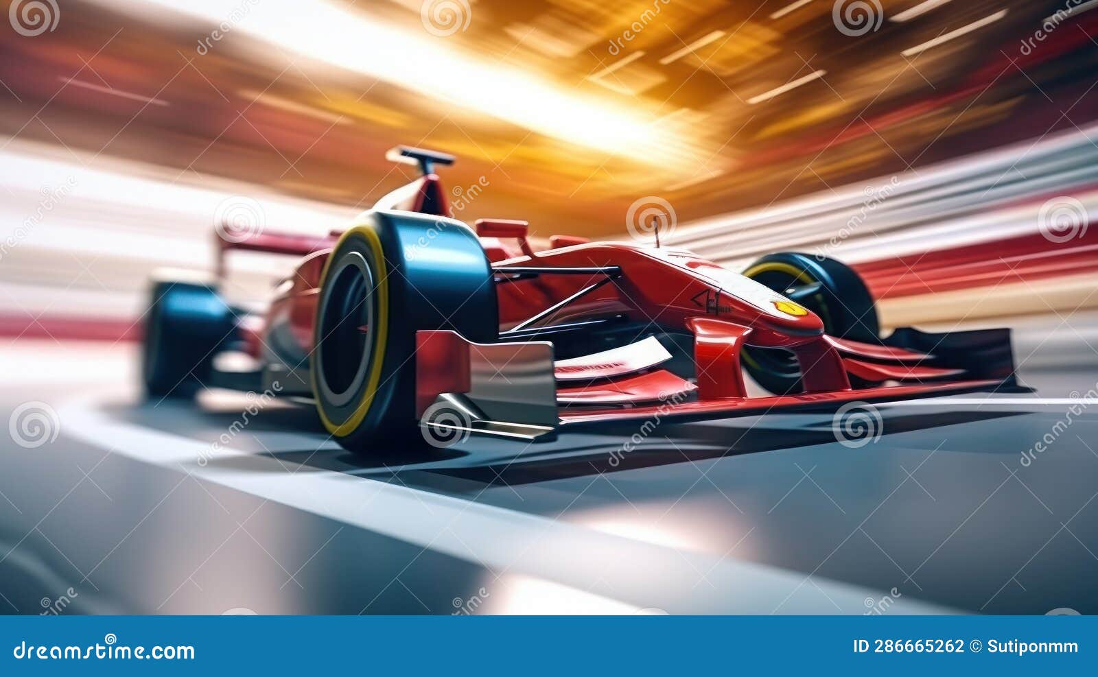 The Car Formula One Race on the Track Stock Illustration - Illustration ...