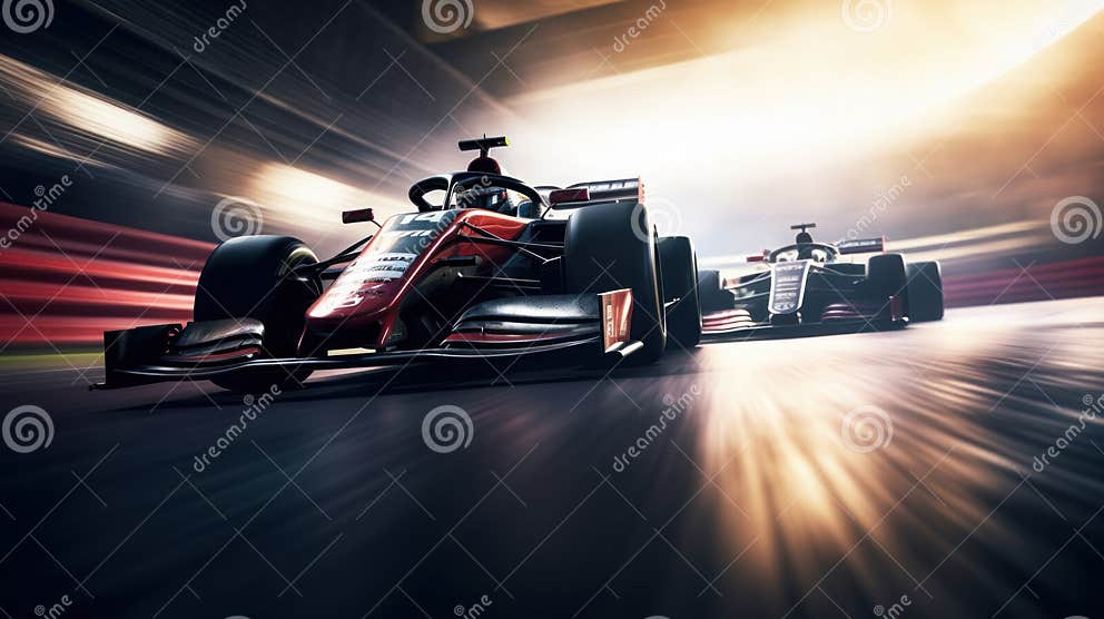 The Car Formula One Race on the Track Stock Illustration - Illustration ...