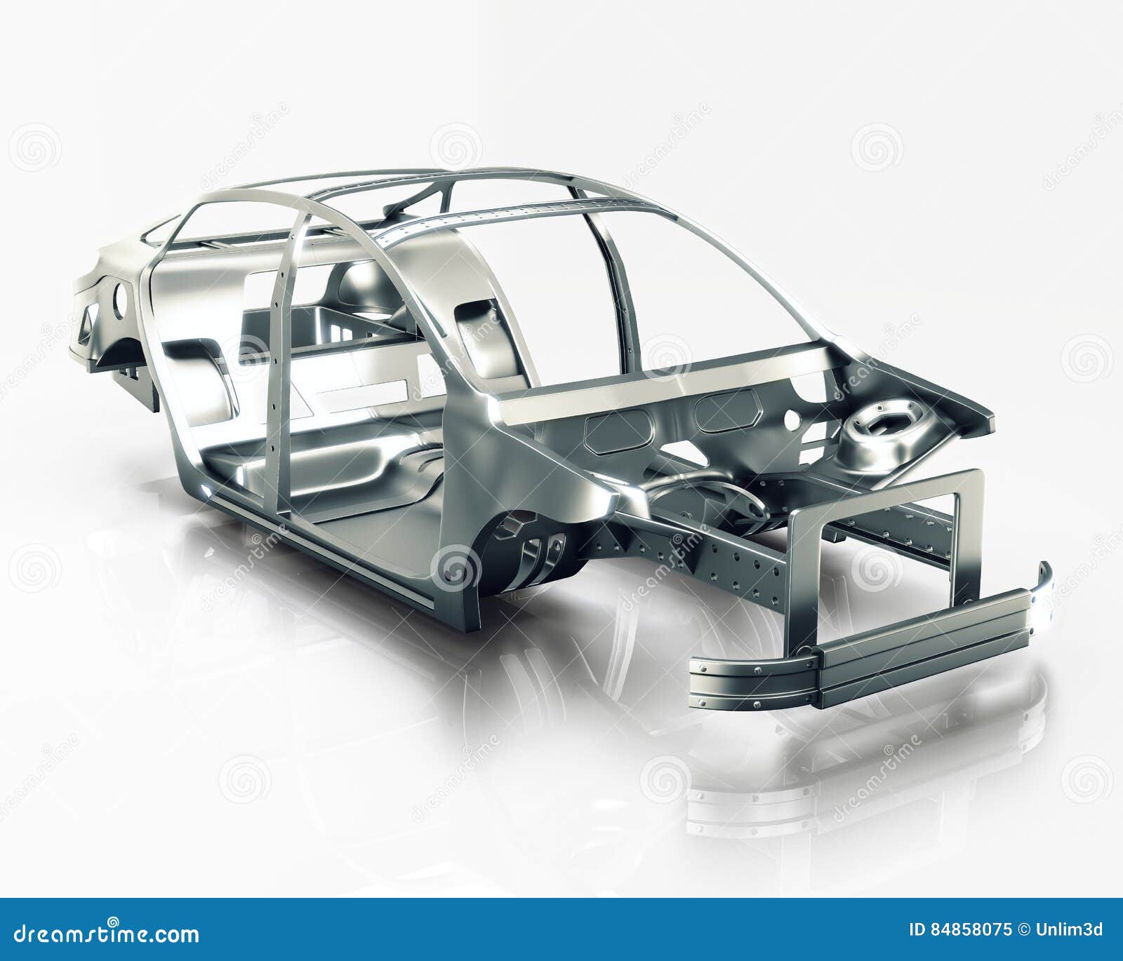 Car Frame Isolated. 3d Illustration Stock Illustration - Illustration ...