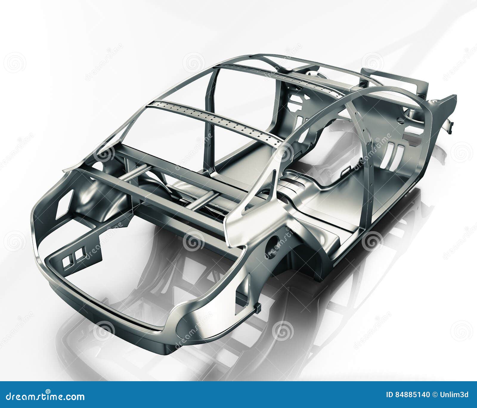 Car Frame Isolated. 3d Illustration Stock Illustration - Illustration ...