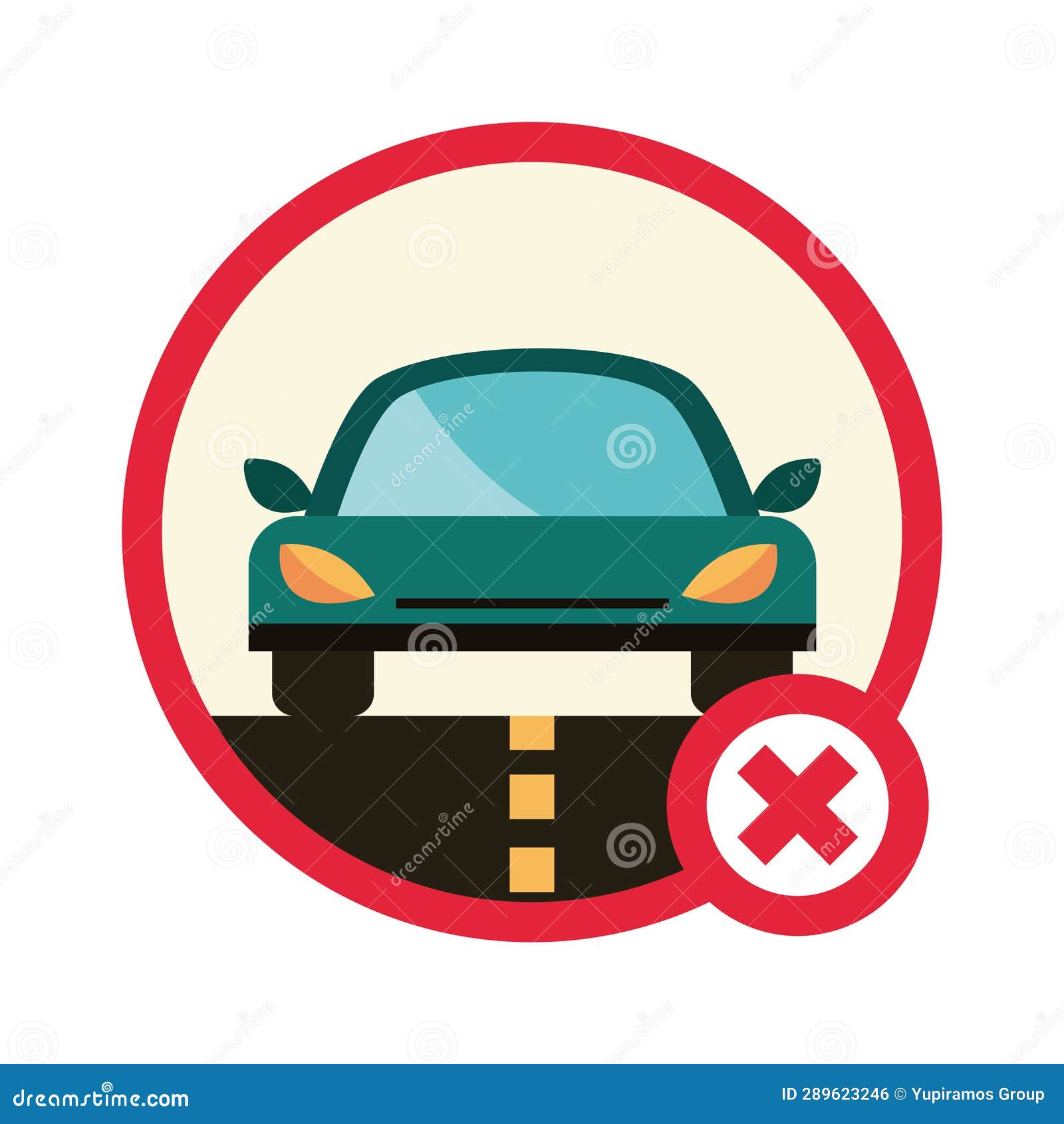 Car free day ban sign stock illustration. Illustration of friendly ...