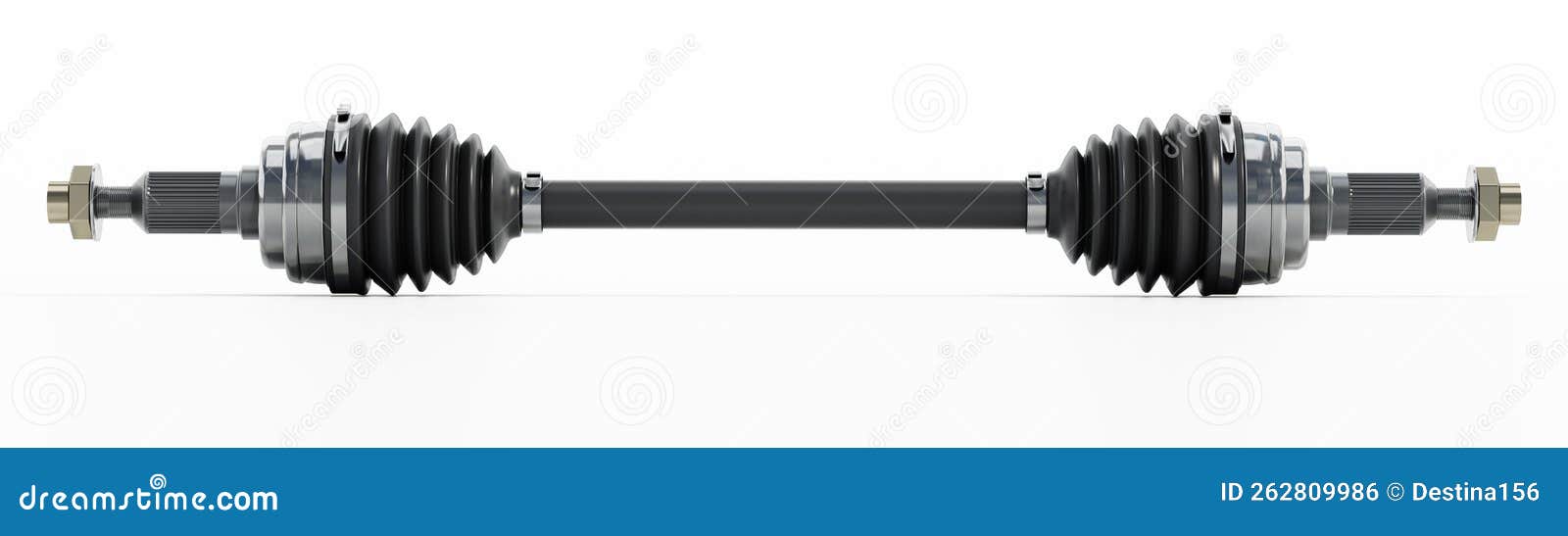 Car Front Axle Shaft Isolated On White Background. 3D Illustration ...
