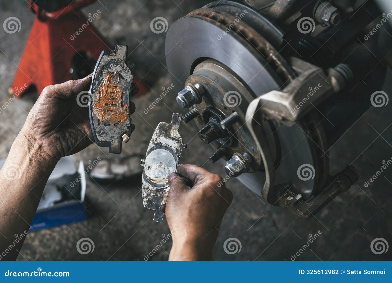Car Front Brake Pads Service. Stock Photo - Image of pads, industry ...