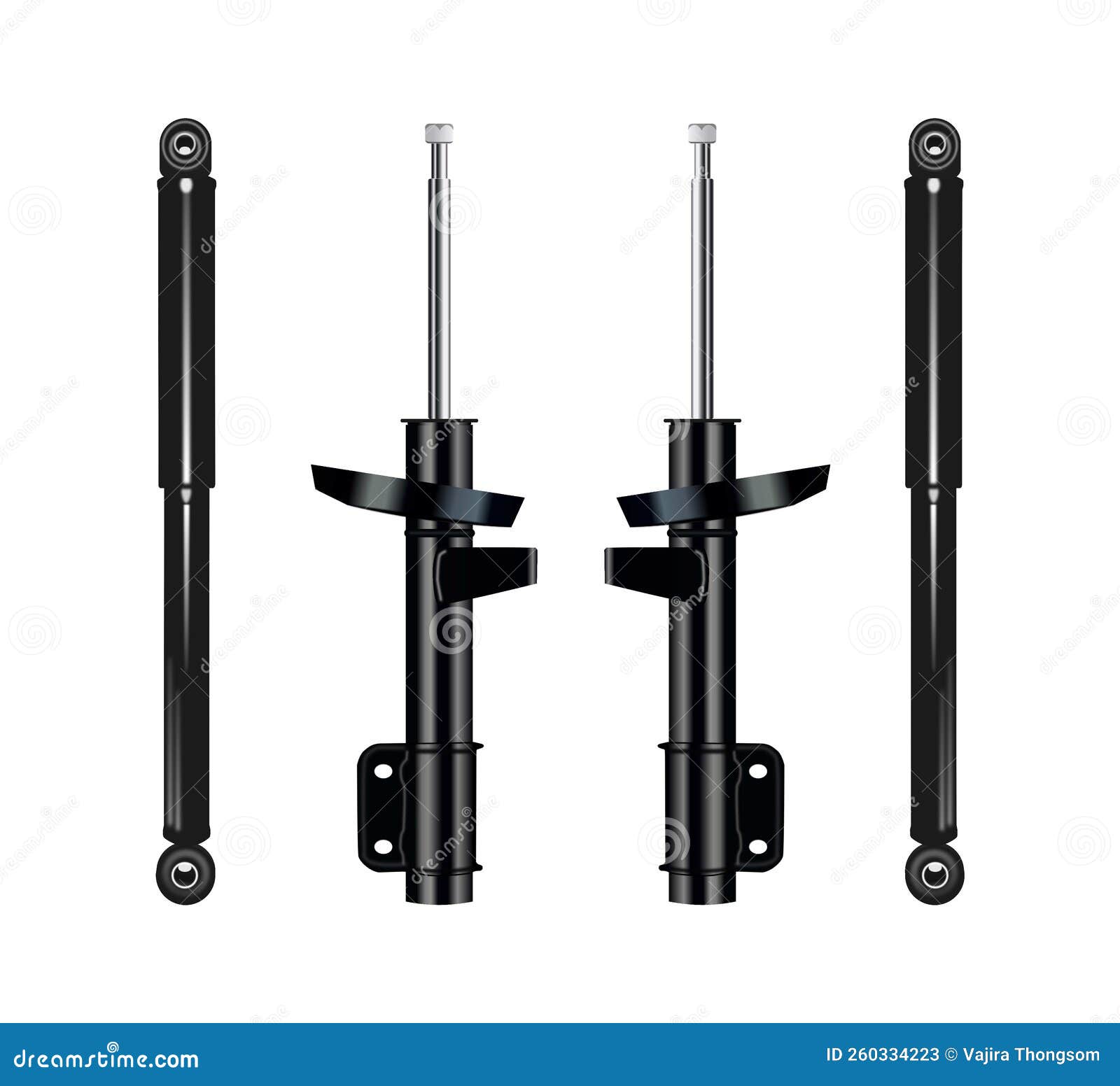Car Front and Rear Shock Absorbers Vector Illustration Stock Vector ...
