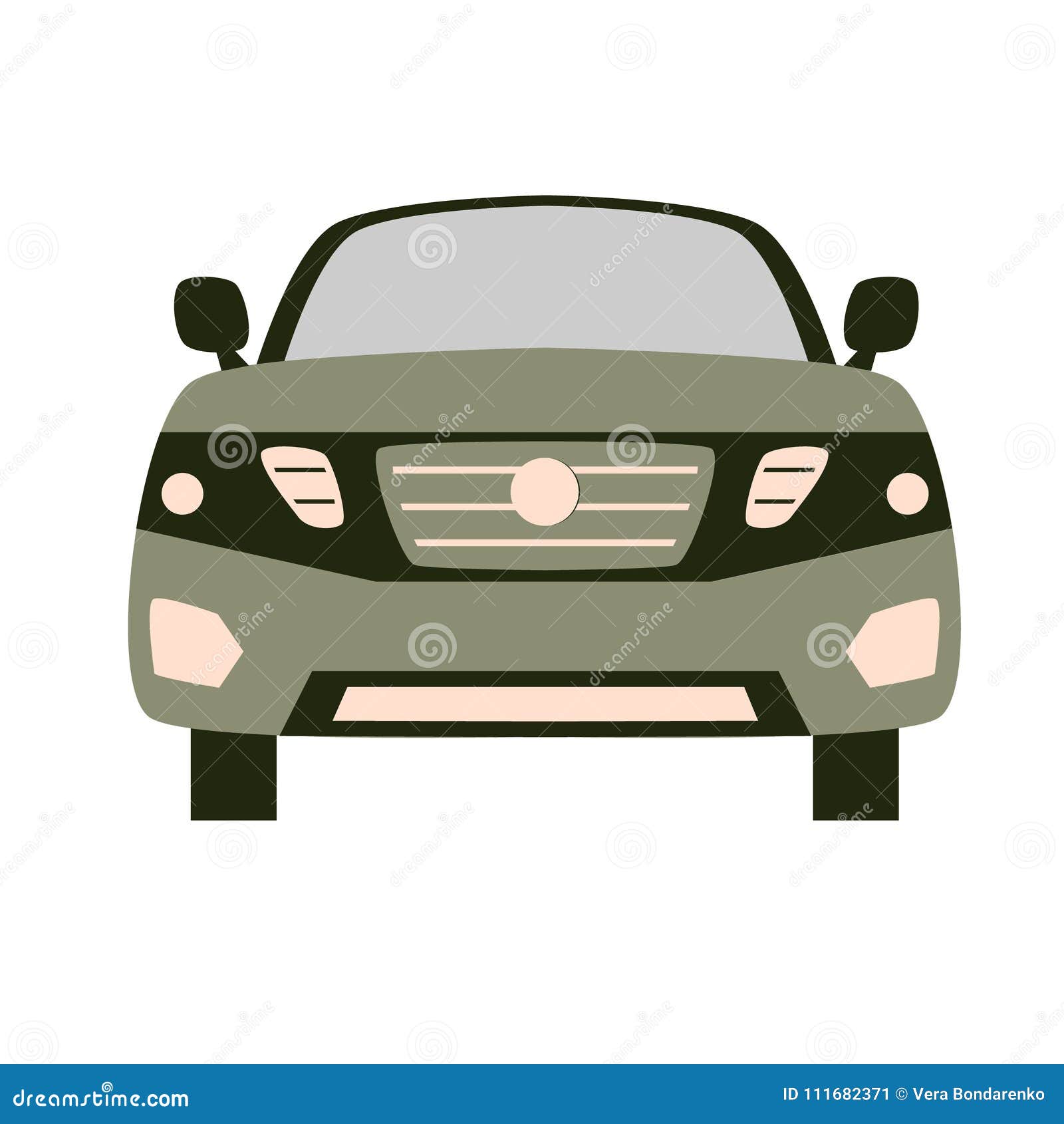 Car Front. Vector Flat Illustration. Stock Vector - Illustration of ...