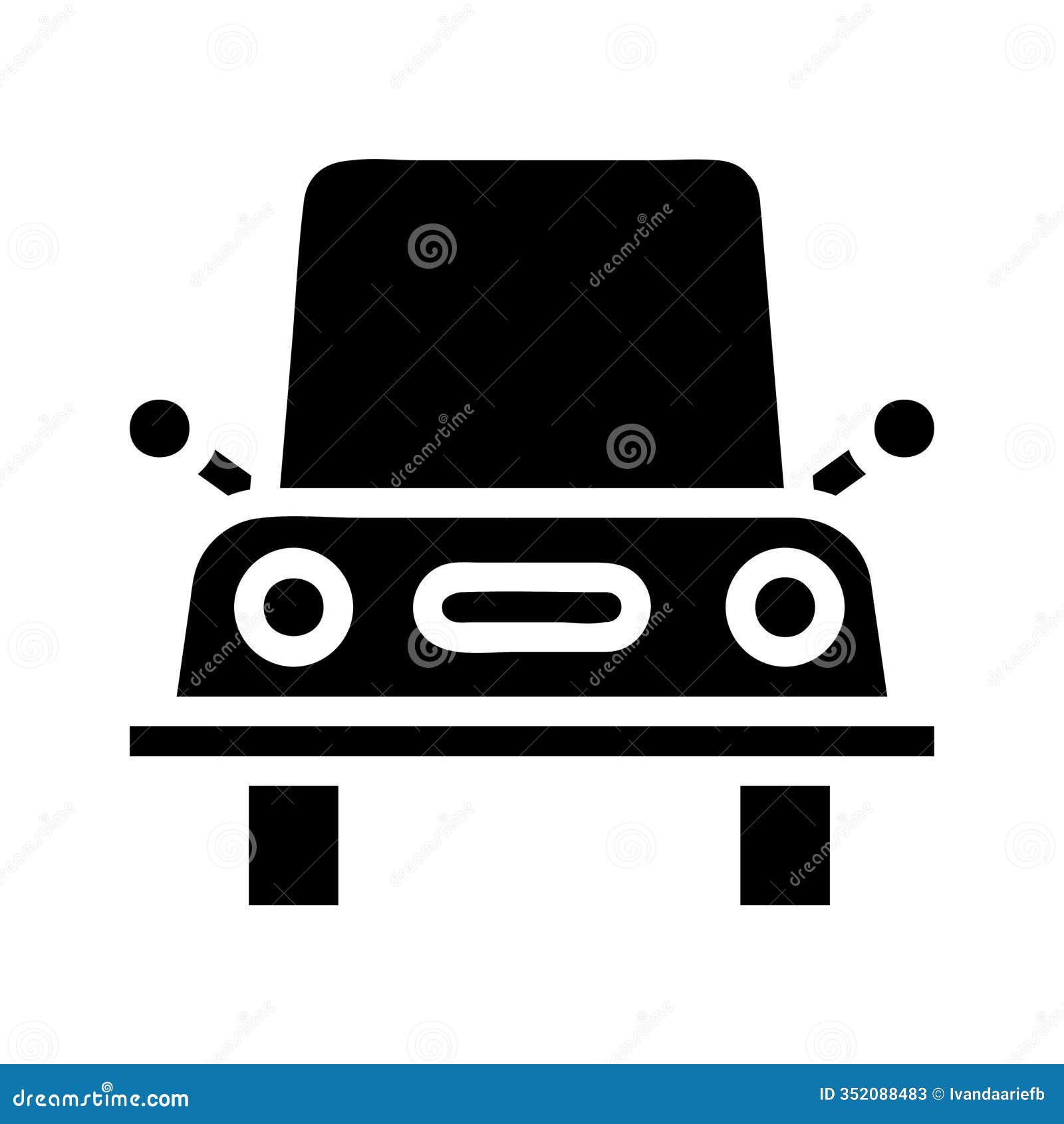 Car Front View Icon. Concept of Transportation, Travel, and Driving ...