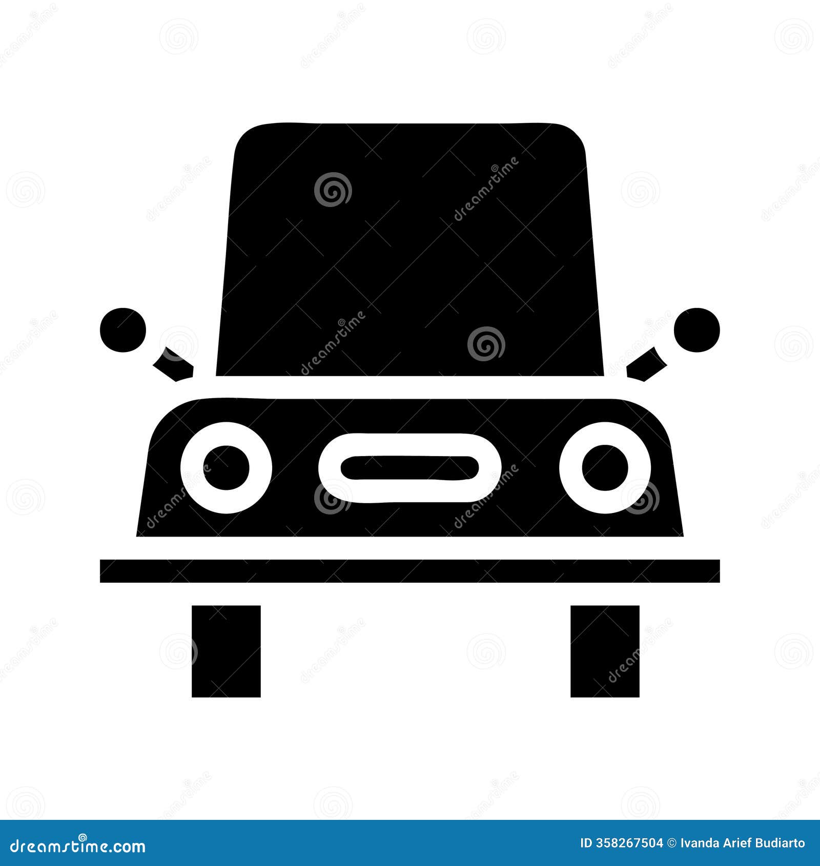 Car Front View Icon. Concept of Transportation, Travel, and Driving ...