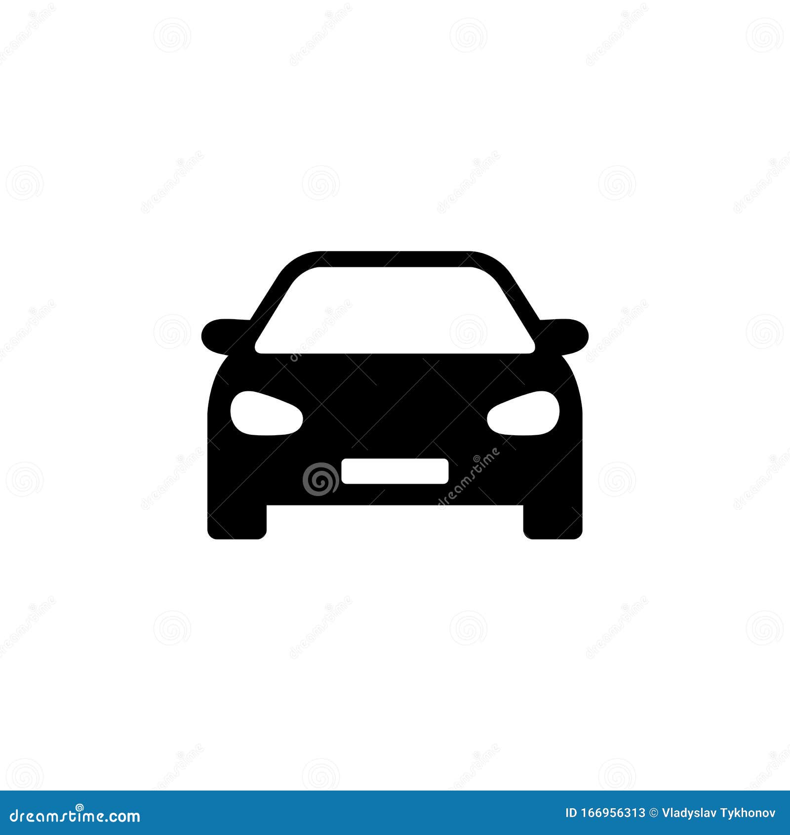 Car Front View Icon Isolated on White Background. Vector EPS 10 Stock ...