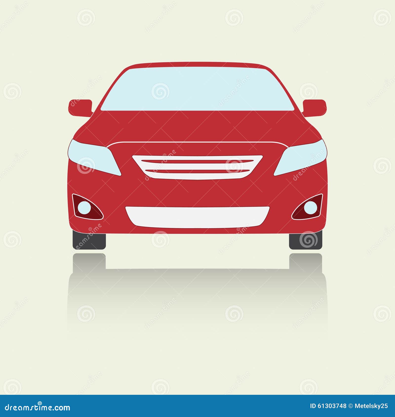 Car Front View Icon or Sign. Colorful Vector Illustration of Vehicle ...