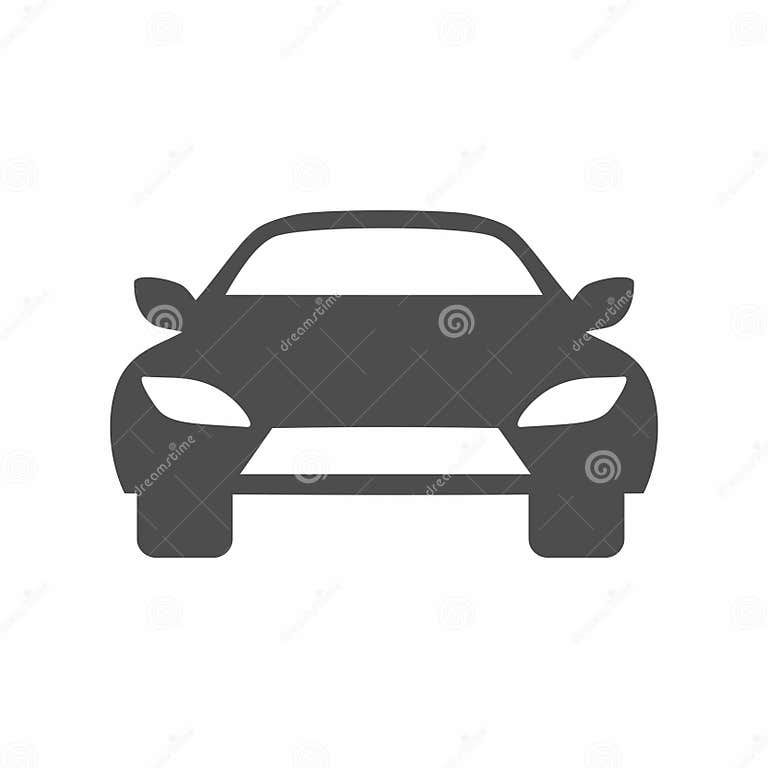 Car Front View Icon on White Background Stock Vector - Illustration of ...