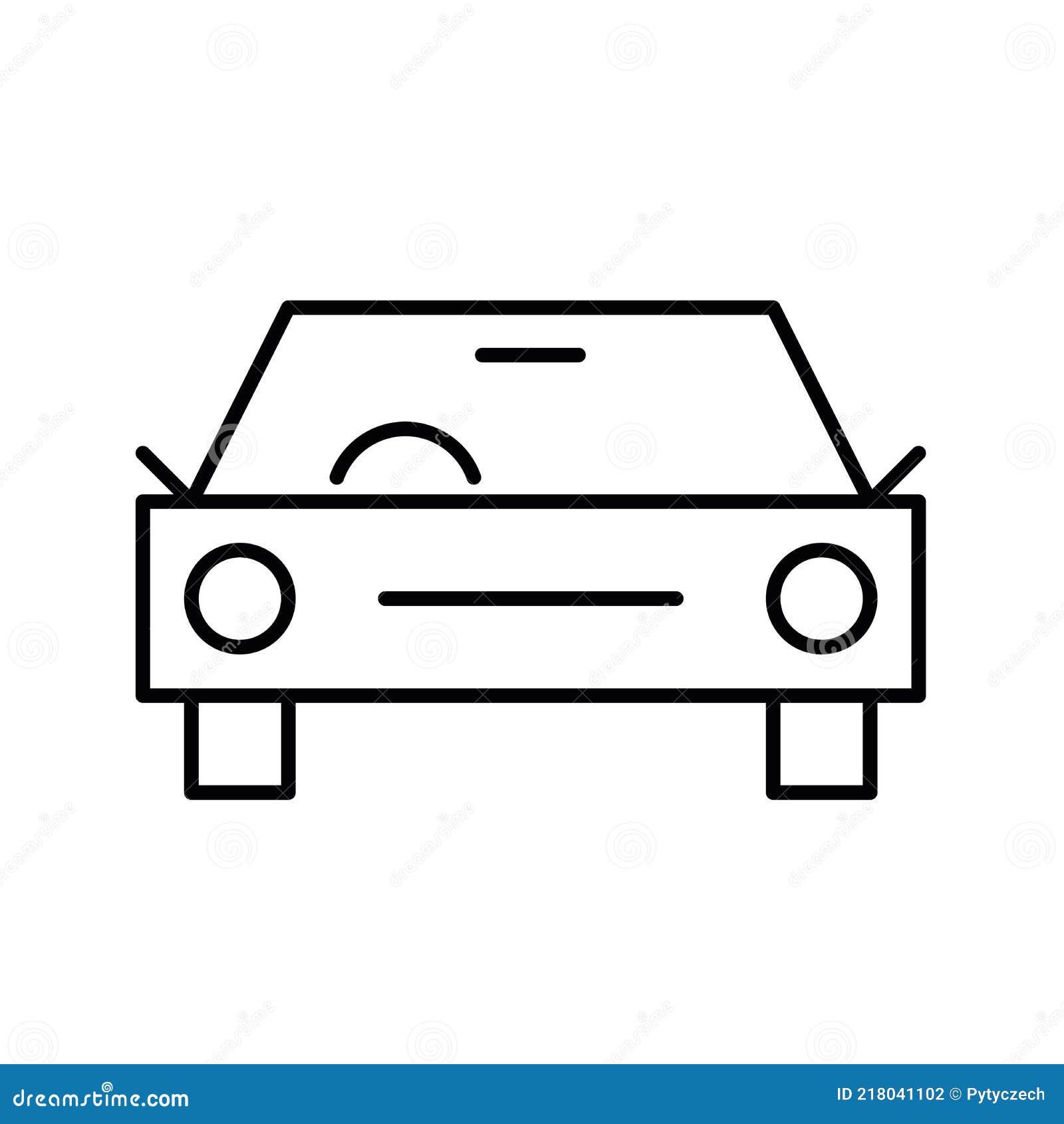 Car Front View Thin Line Icon Stock Vector - Illustration of sport ...