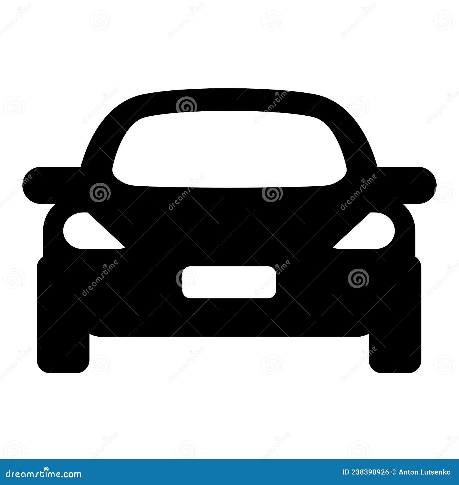 Car Front View Vector Icon Simple Illustration Isolated on a White ...