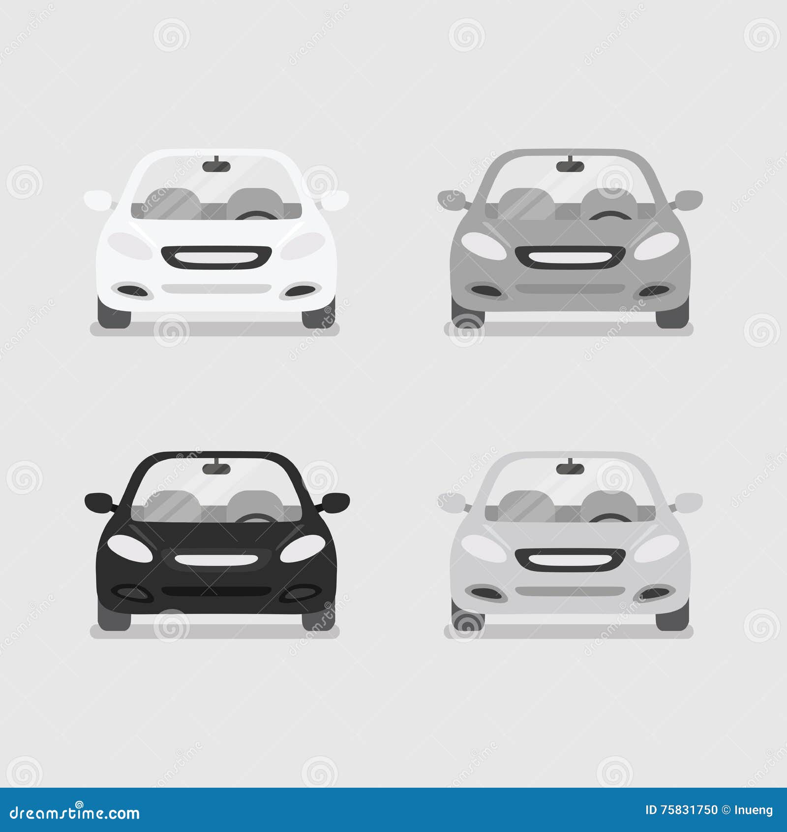 Car front view vector. stock vector. Illustration of icon - 75831750
