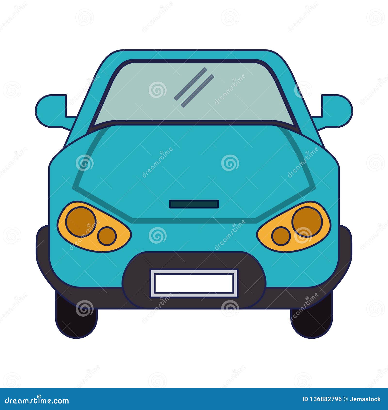 Car front view vehicle stock vector. Illustration of cartoon - 136882796