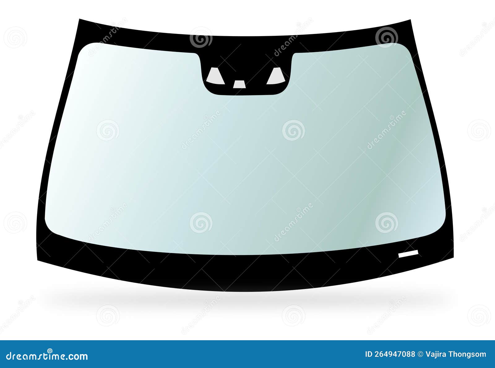 Car Front Windshield with Sensor Housing, Vector Illustration Stock ...