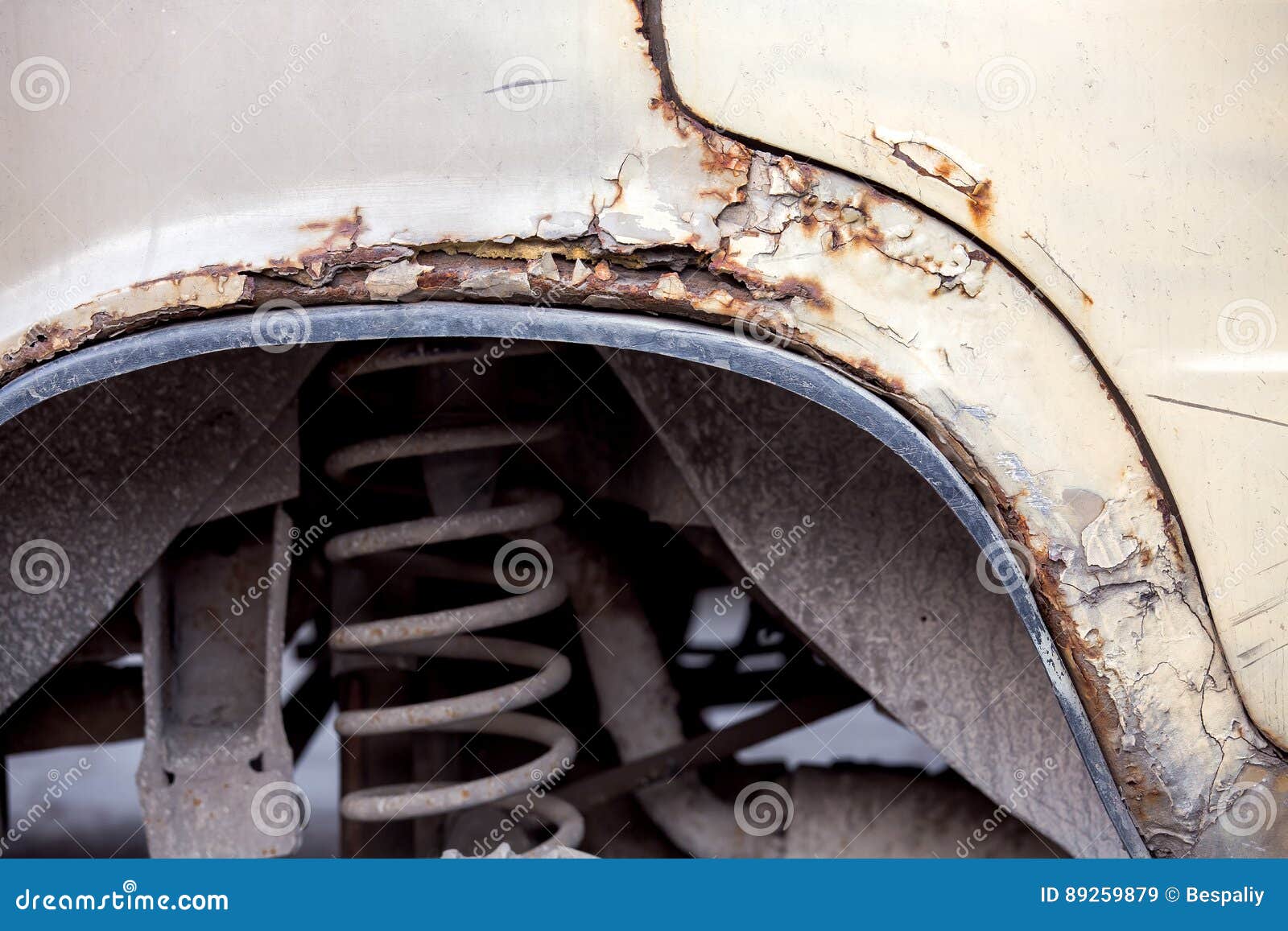 Car Front Wing rusty. stock image. Image of dent, rust - 89259879