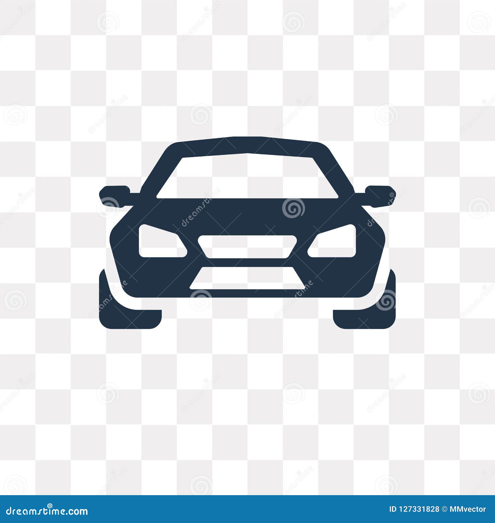 Car Frontal View Vector Icon Isolated on Transparent Background, Car ...