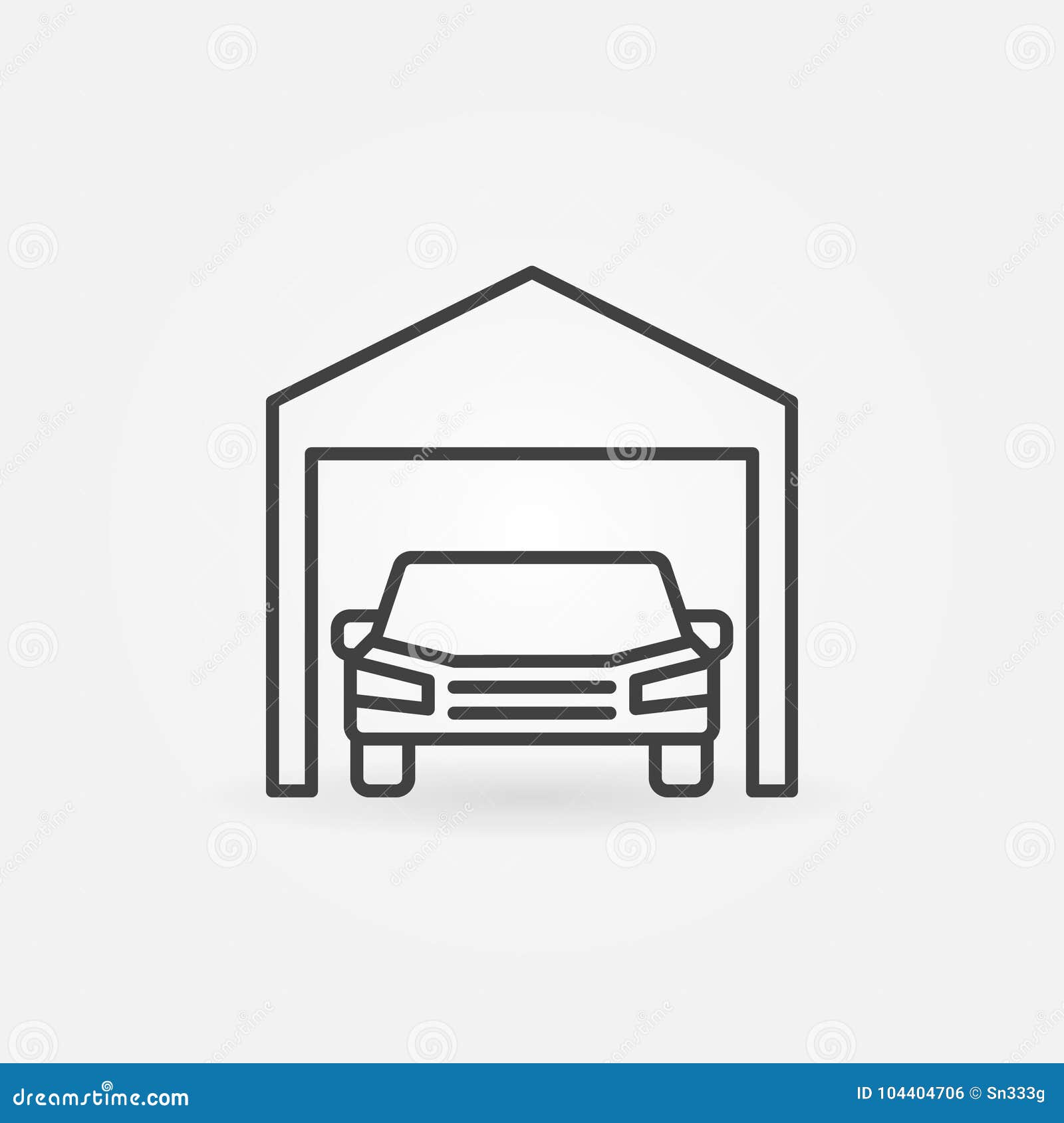 Car Garage Icon - Vector Symbol in Thin Line Style Stock Vector ...