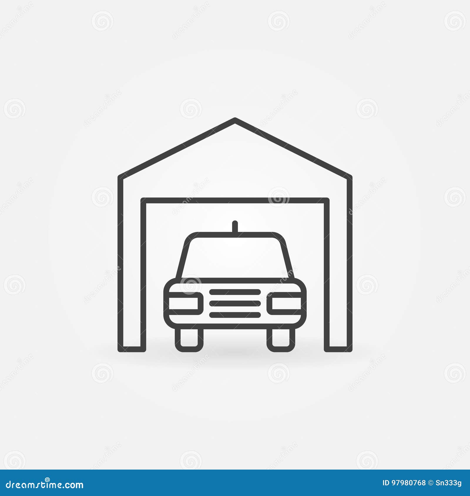 Car garage icon stock vector. Illustration of house, modern - 97980768