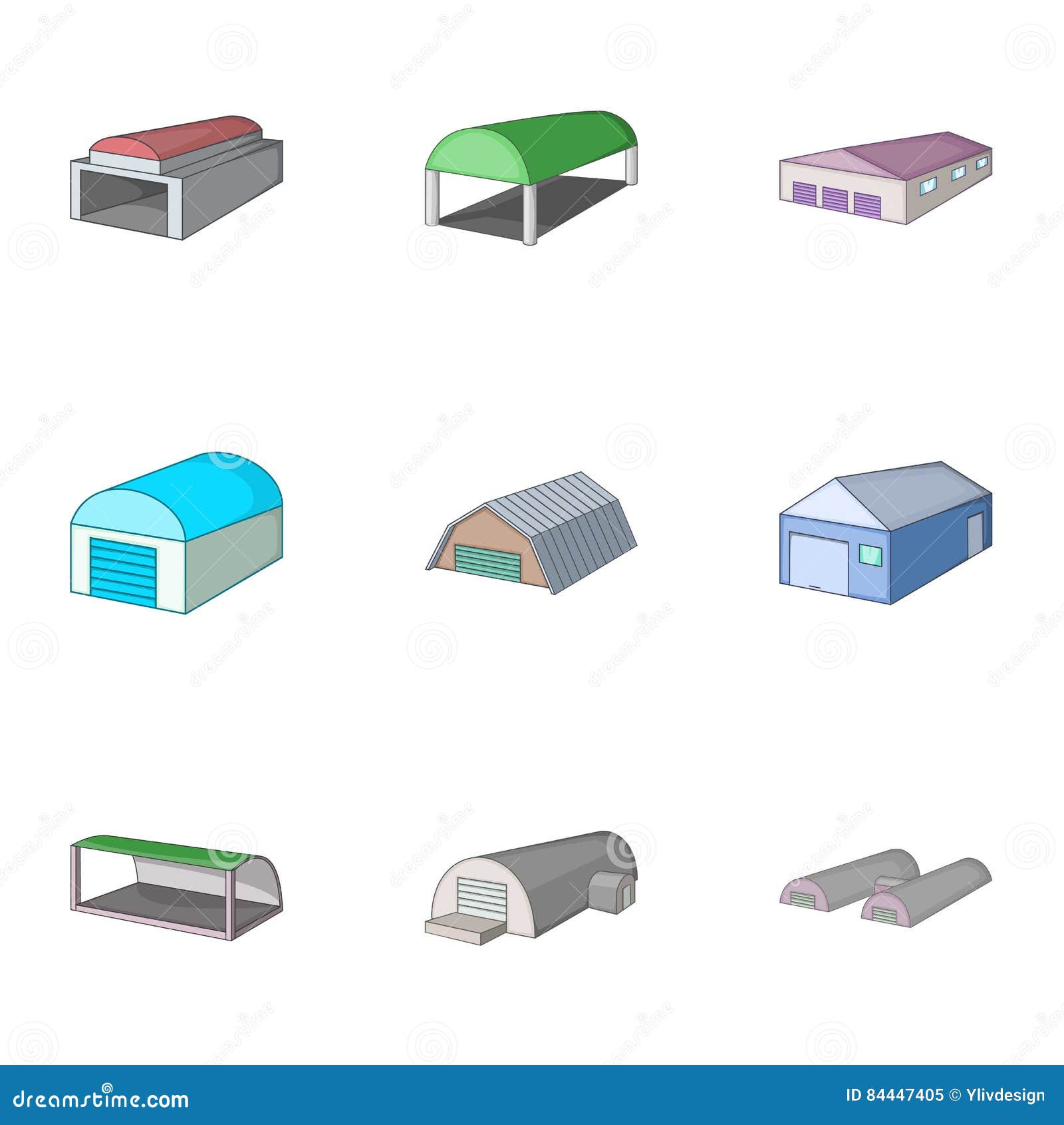 Car Garage Icons Set, Cartoon Style Stock Vector - Illustration of ...