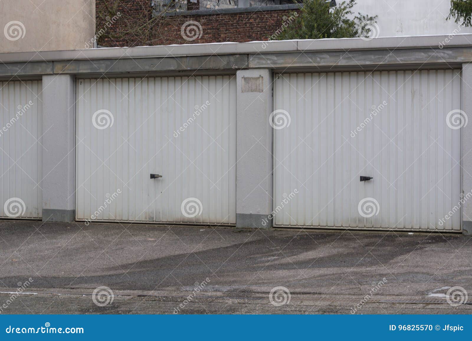 Car Garage with Light Metal Doors Stock Photo - Image of 1950s, safety ...
