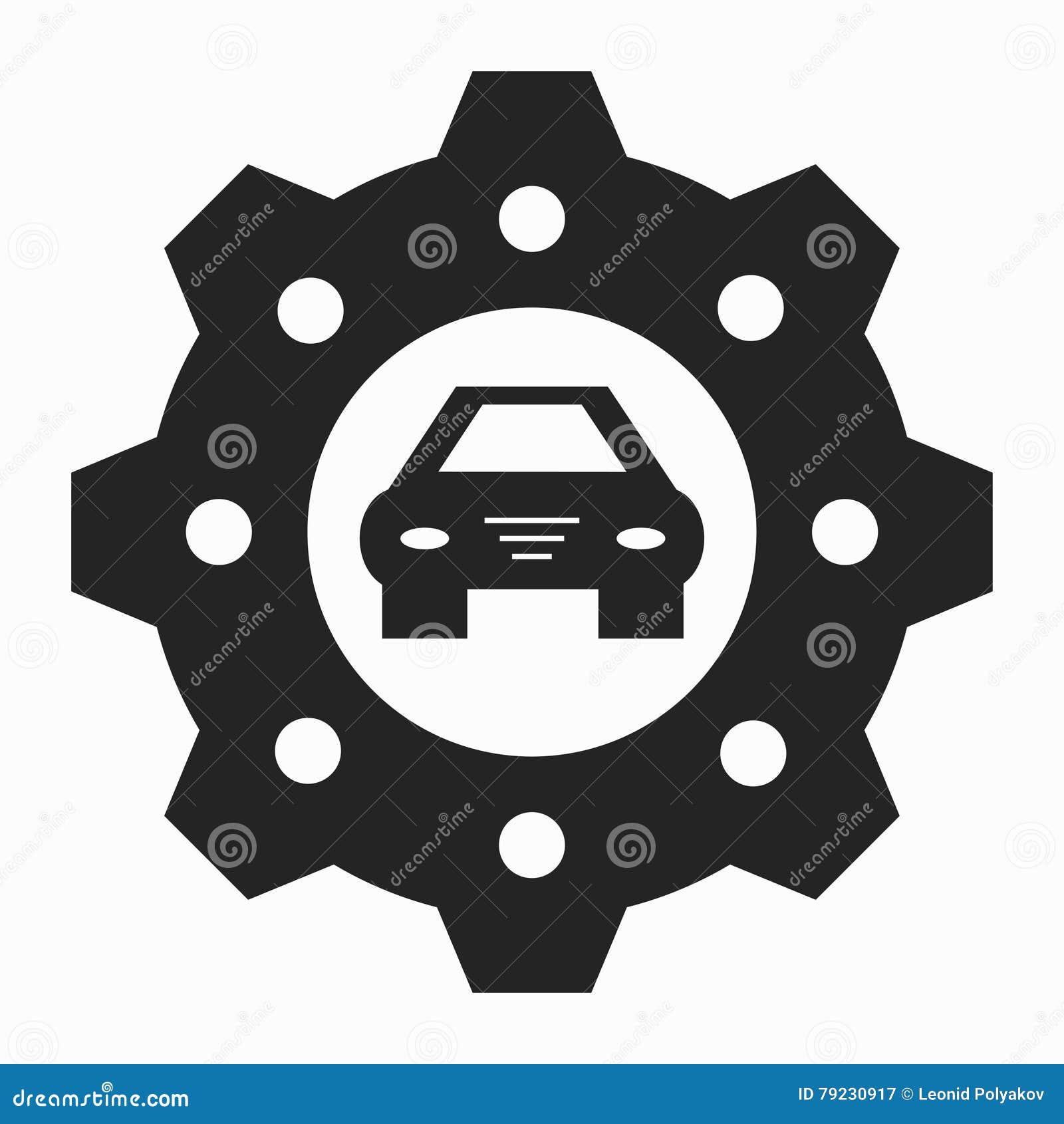 Car and Gear is Isolated Black Symbol Stock Vector - Illustration of ...