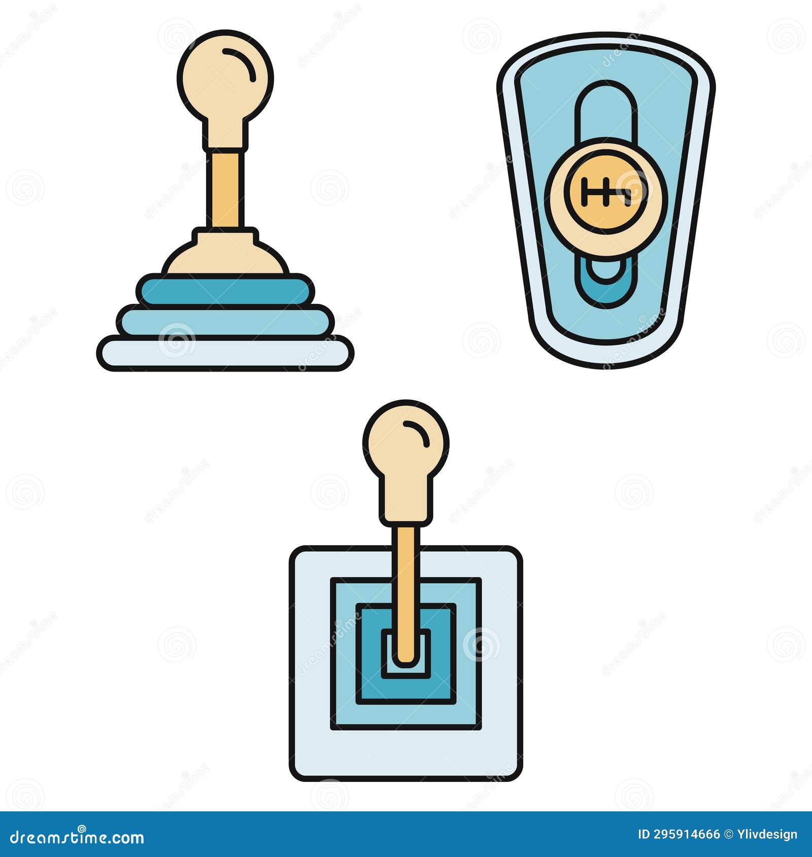 Car Gearbox Icon Set Vector Color Stock Vector - Illustration of icons ...