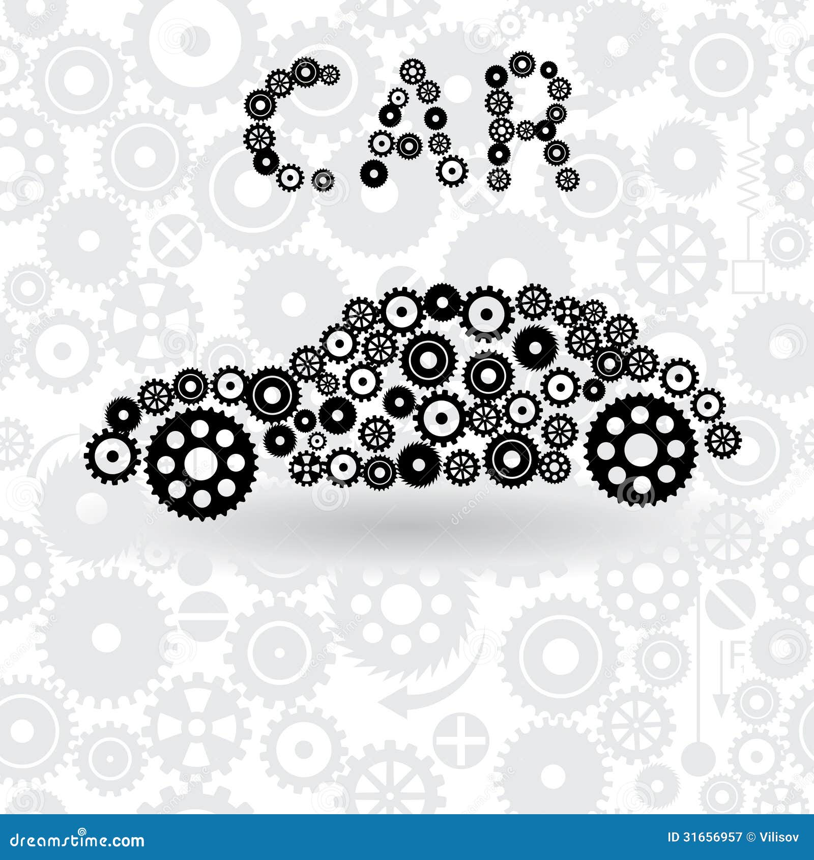 Car from gears stock vector. Illustration of machine - 31656957