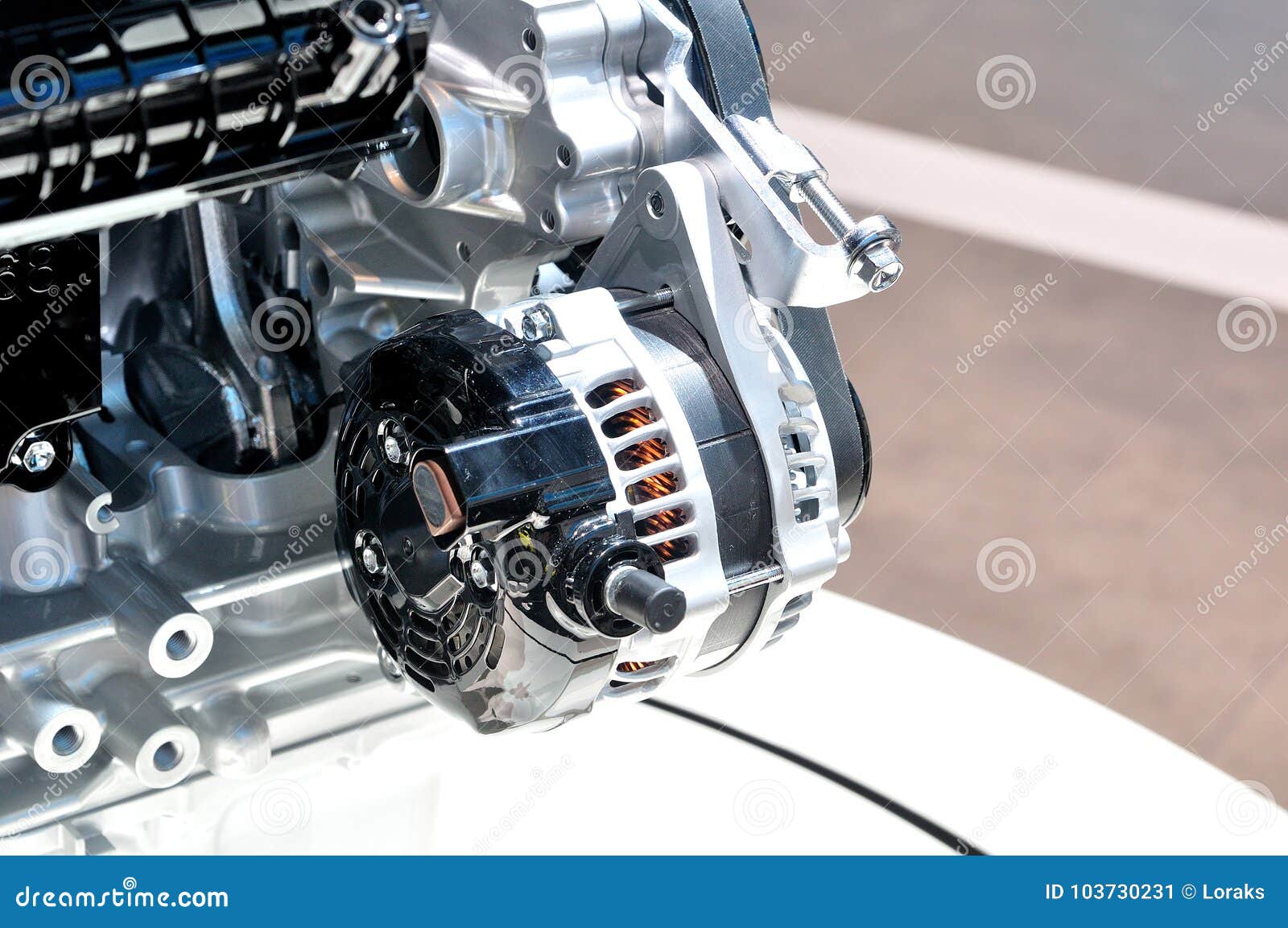 Car generator back view. stock image. Image of force - 103730231