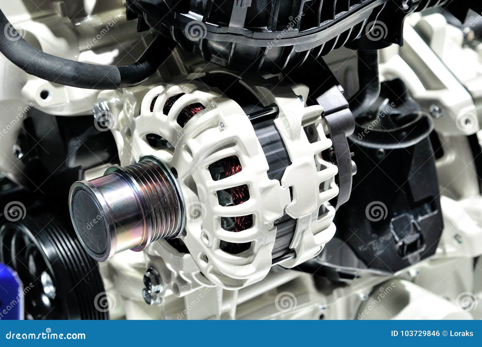 Car generator. stock photo. Image of power, chrome, concept - 103729846