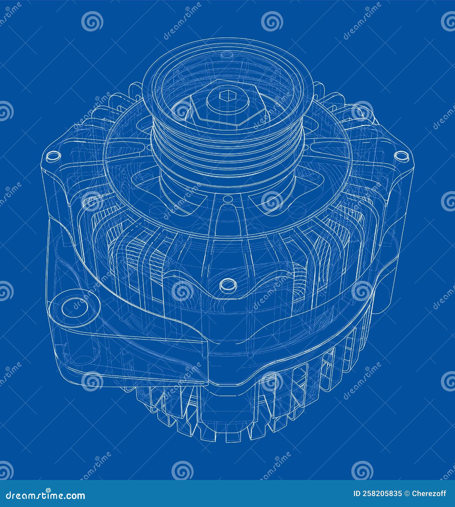 Car generator. Vector stock vector. Illustration of motor - 258205835