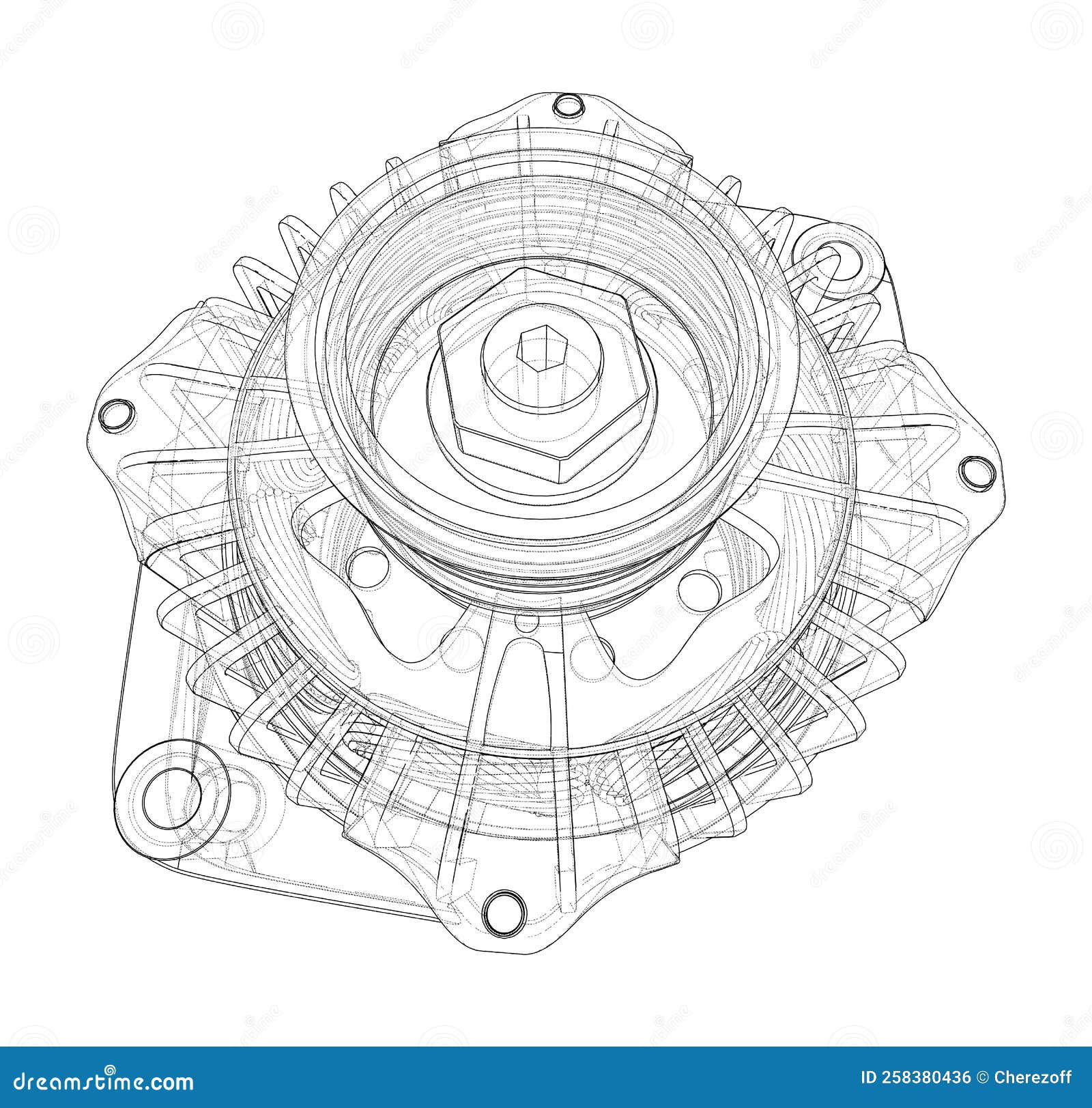 Car generator. Vector stock vector. Illustration of wire - 258380436