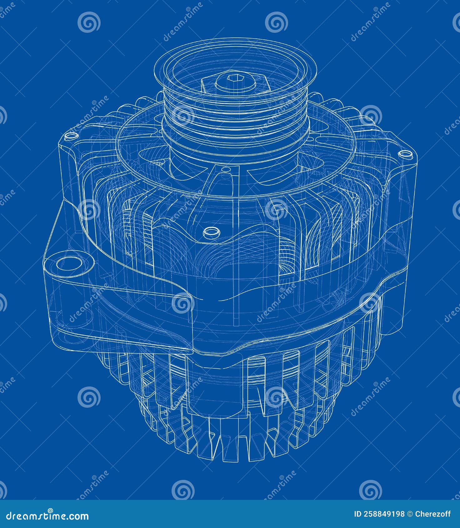 Car generator. Vector stock illustration. Illustration of power - 258849198