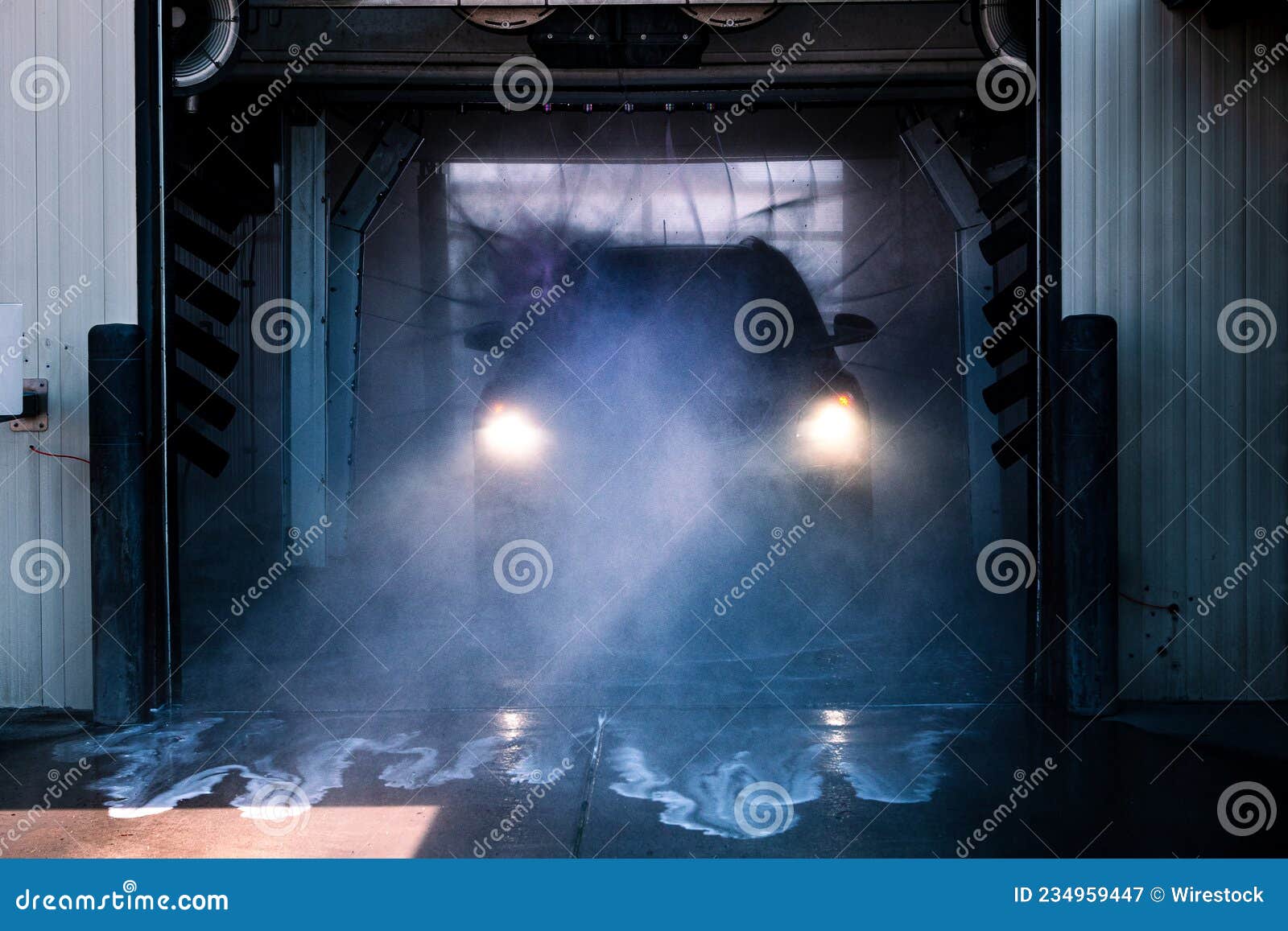 Car Getting Washed in a Car Wash in the Daylight Outdoors Stock Image ...