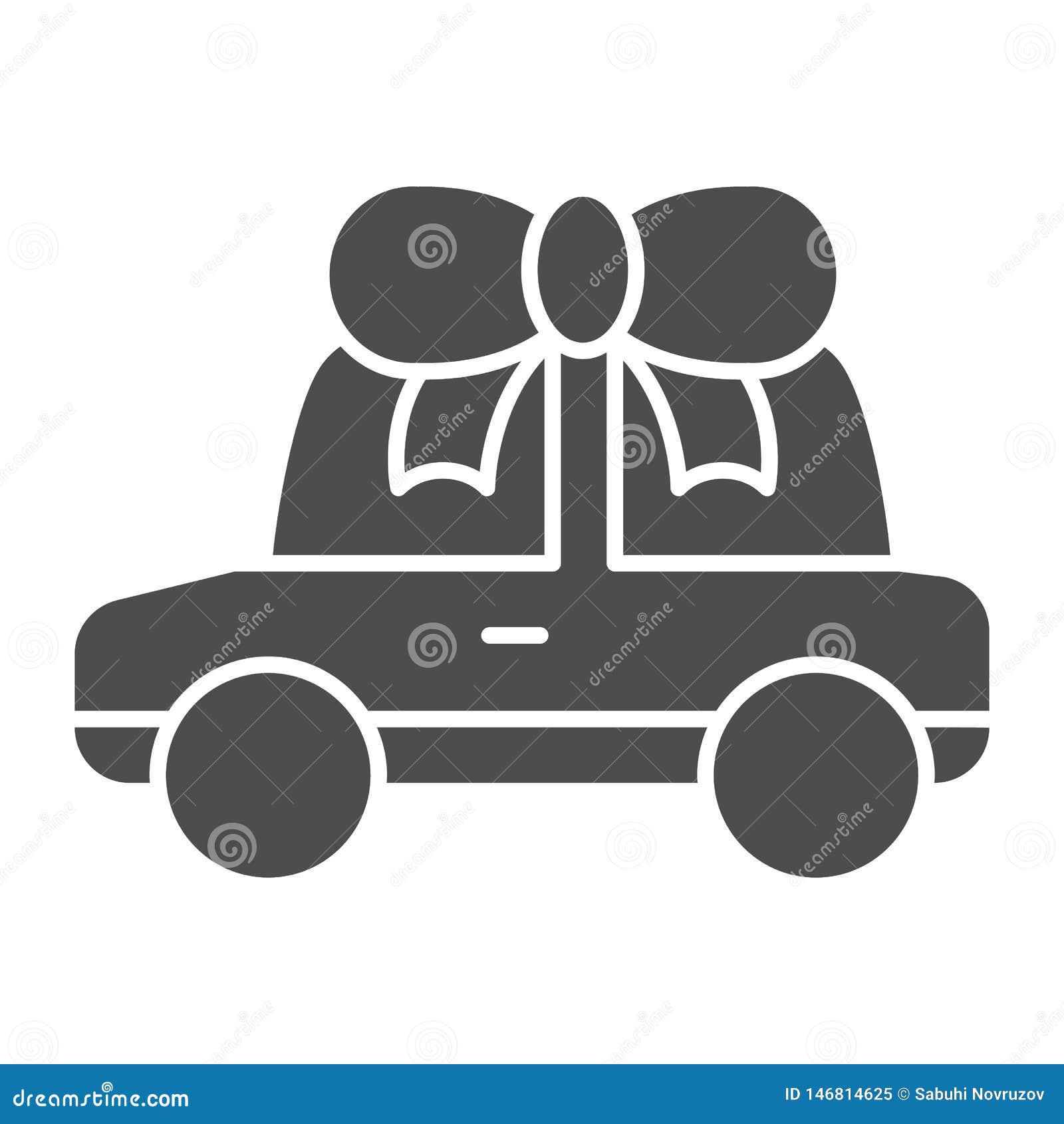 Car Gift Solid Icon. Automobile Prize Vector Illustration Isolated on ...