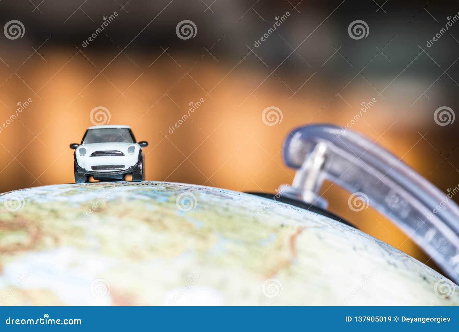 Car on globe stock image. Image of travel, geography - 137905019