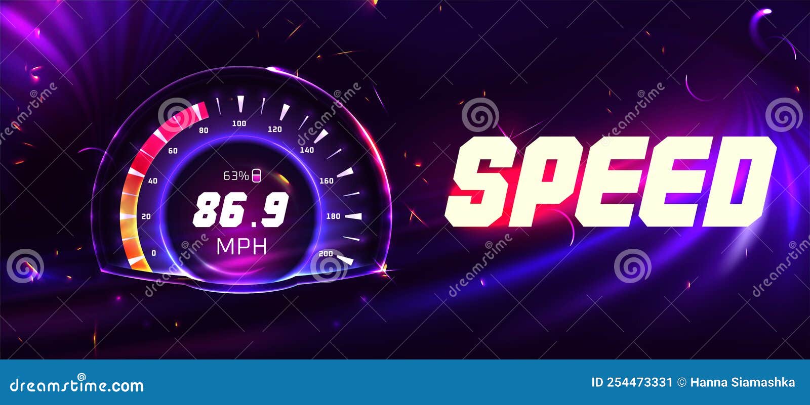 Car Glowing Speedometer, Odometer And Neon Tachometer For Vehicle Panel ...