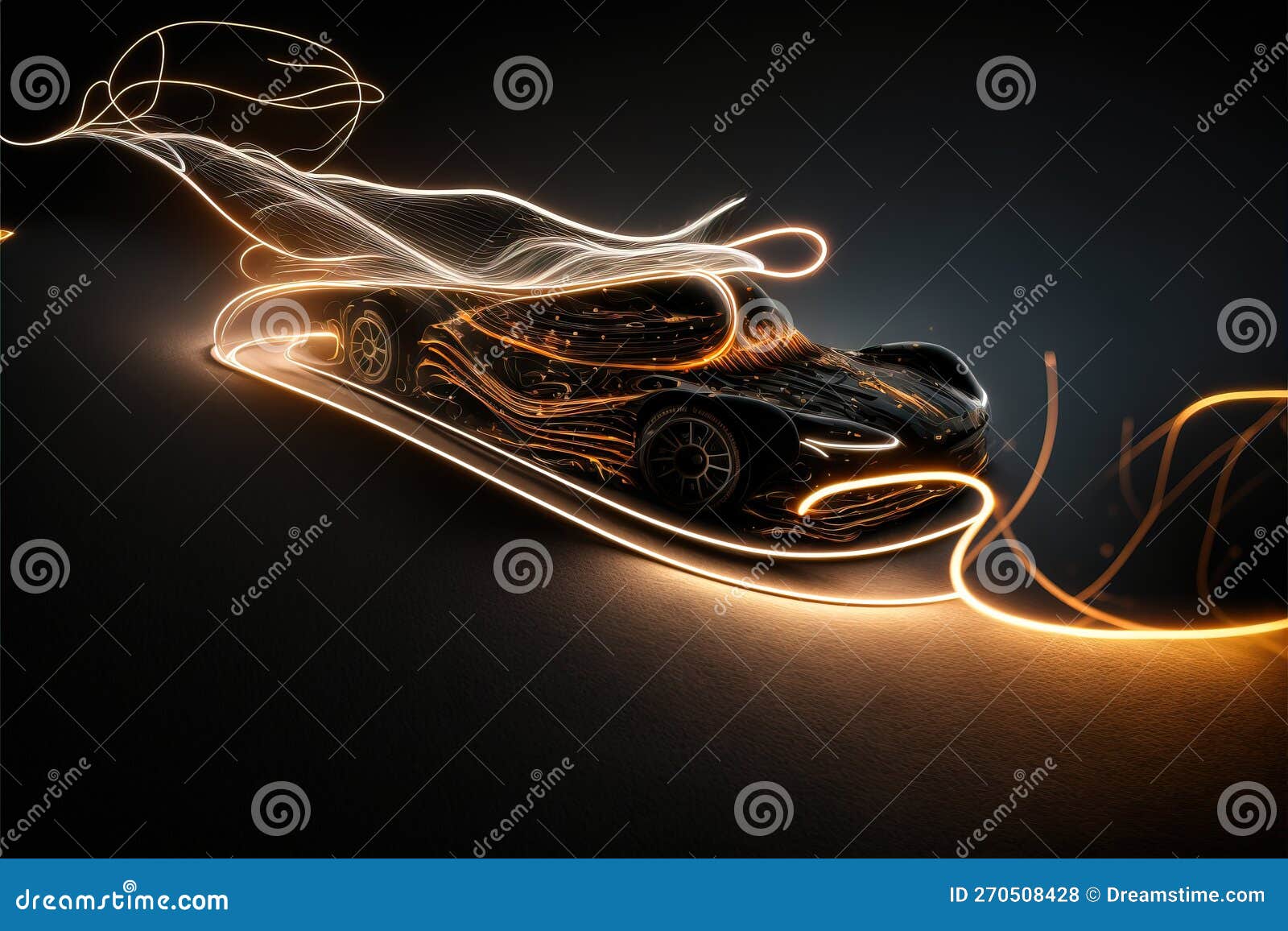 A Car with a Glowing Tail Lights on it S Side in the Dark Stock Photo ...