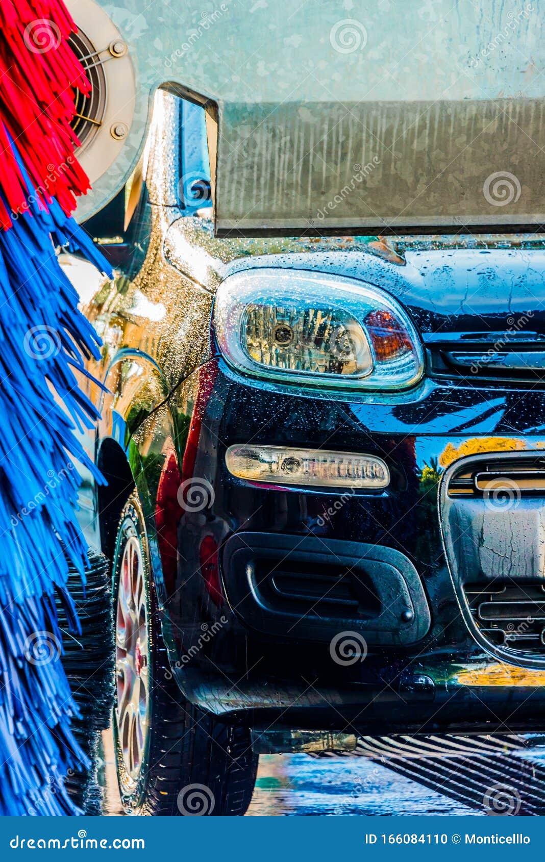 Car Going through an Automated Car Wash Machine Stock Photo - Image of ...