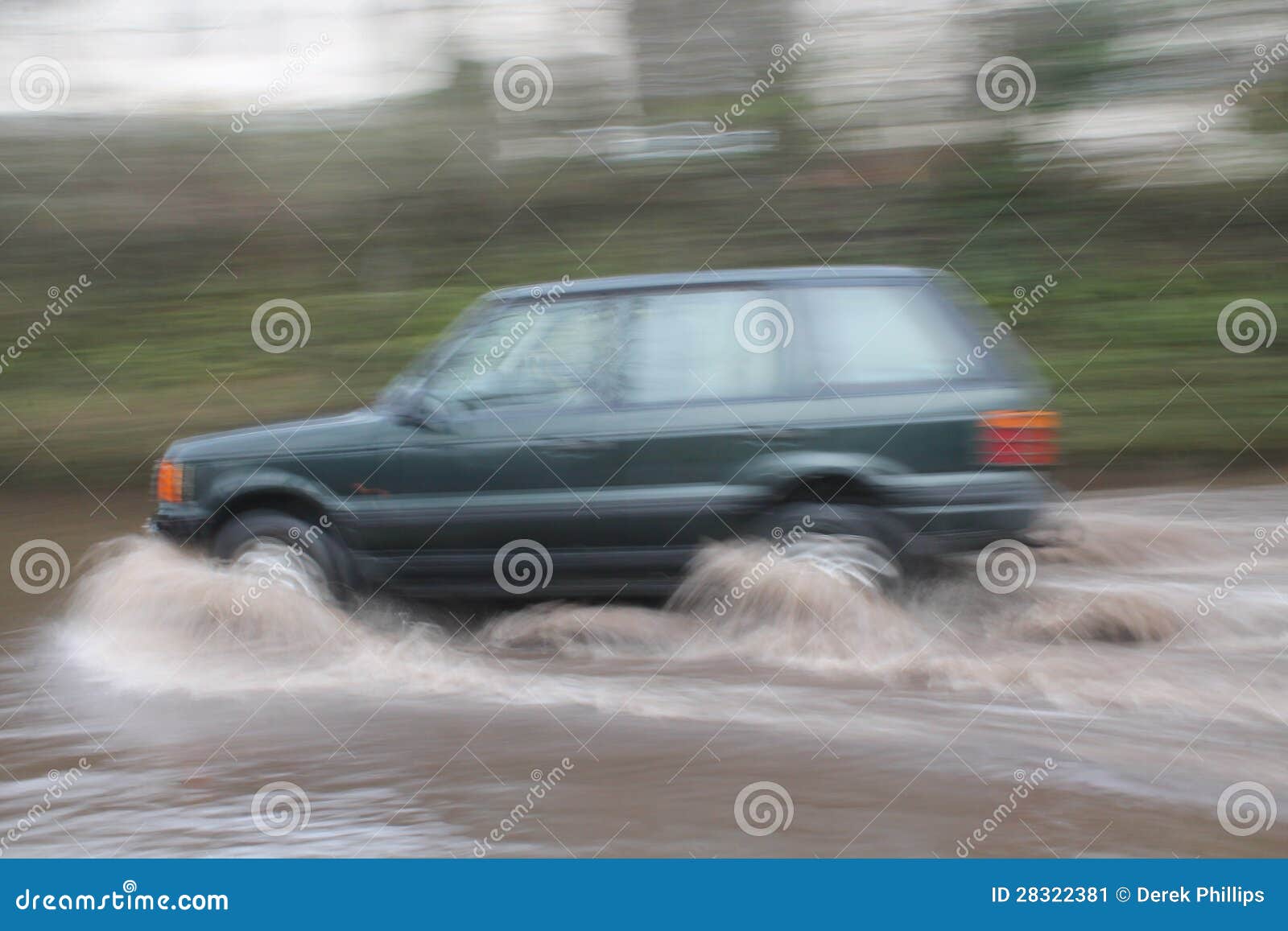Car Going through Flood stock image. Image of travel - 28322381