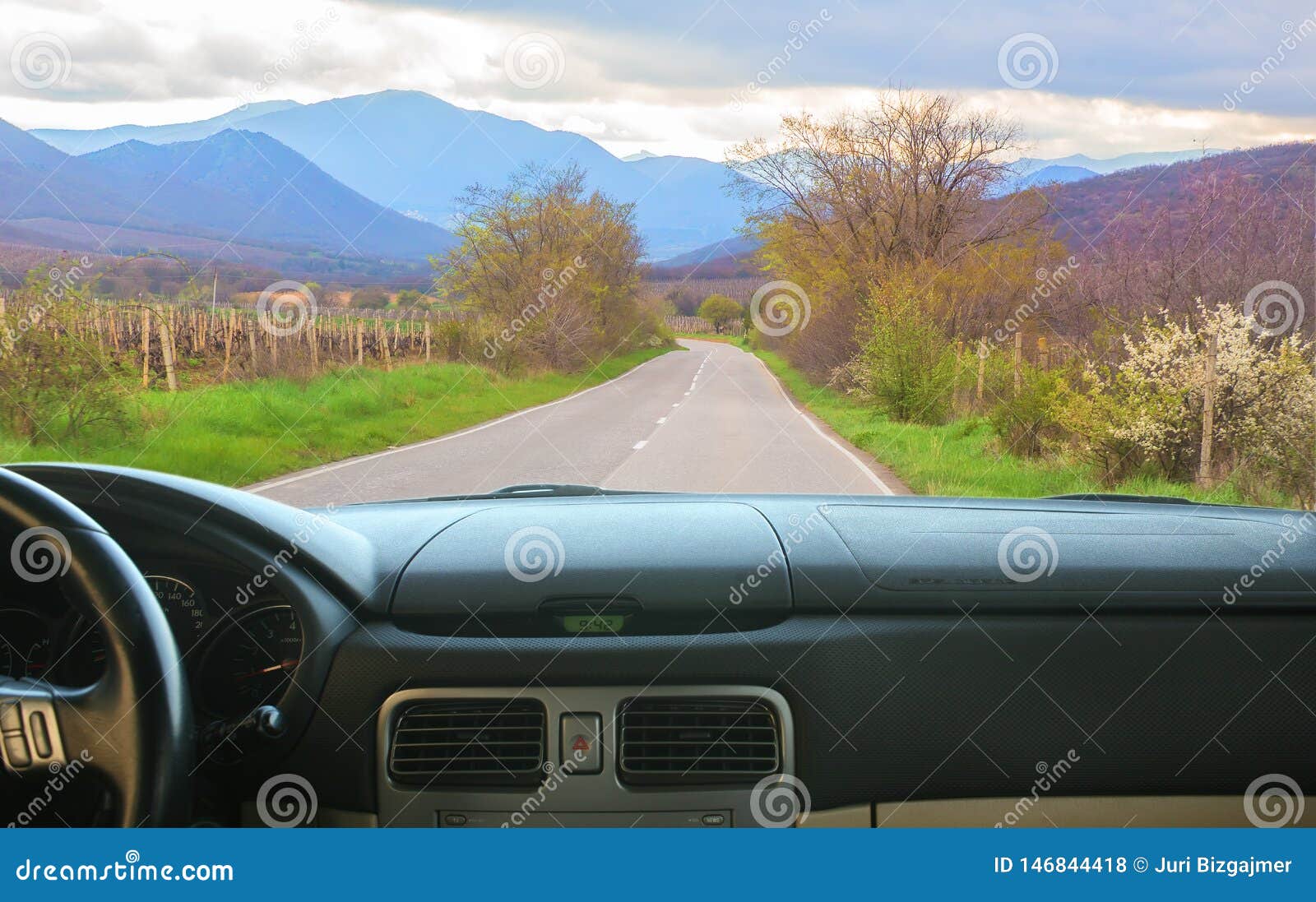 Car Going on the Mountain Road Stock Photo - Image of road, nature ...