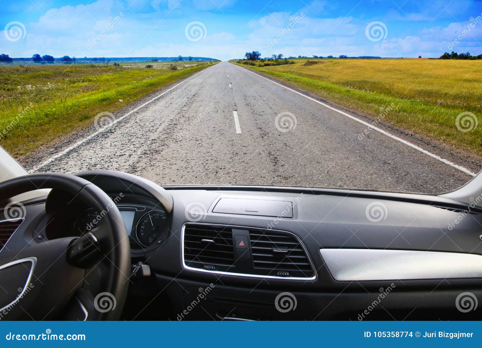 Car going on road stock photo. Image of distant, people - 105358774