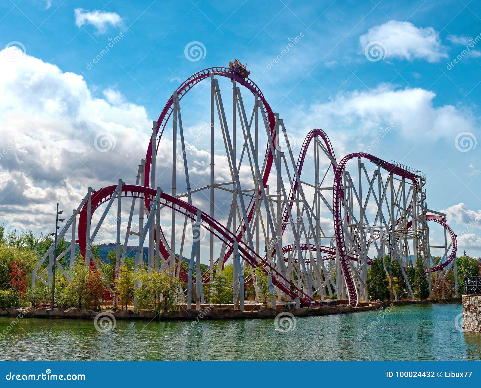 Car Going Roller Coaster Funfair Stock Photo - Image of swimming, pool ...