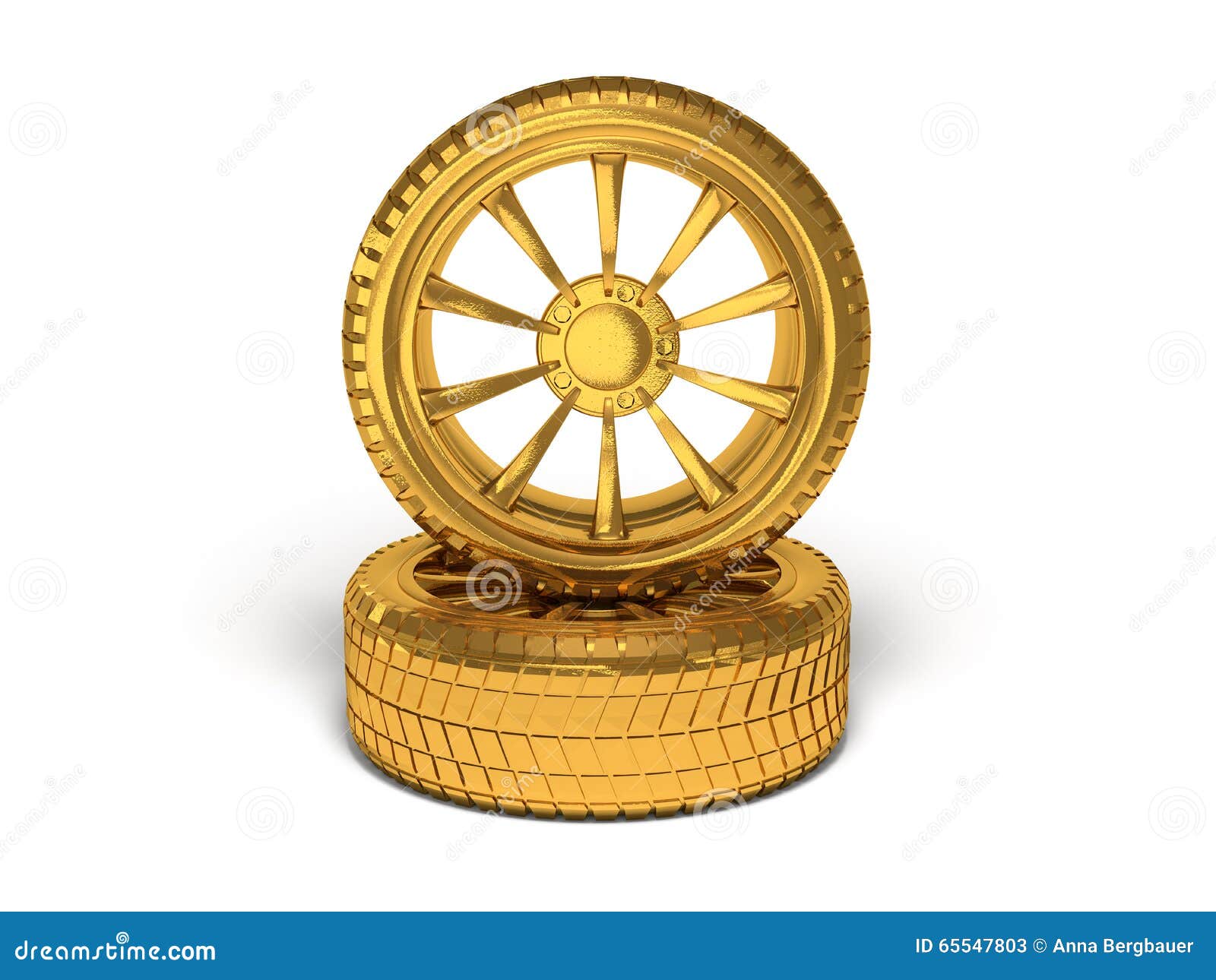 Car Gold Wheel 3d Rendering Stock Image - Image of icon, object: 65547803