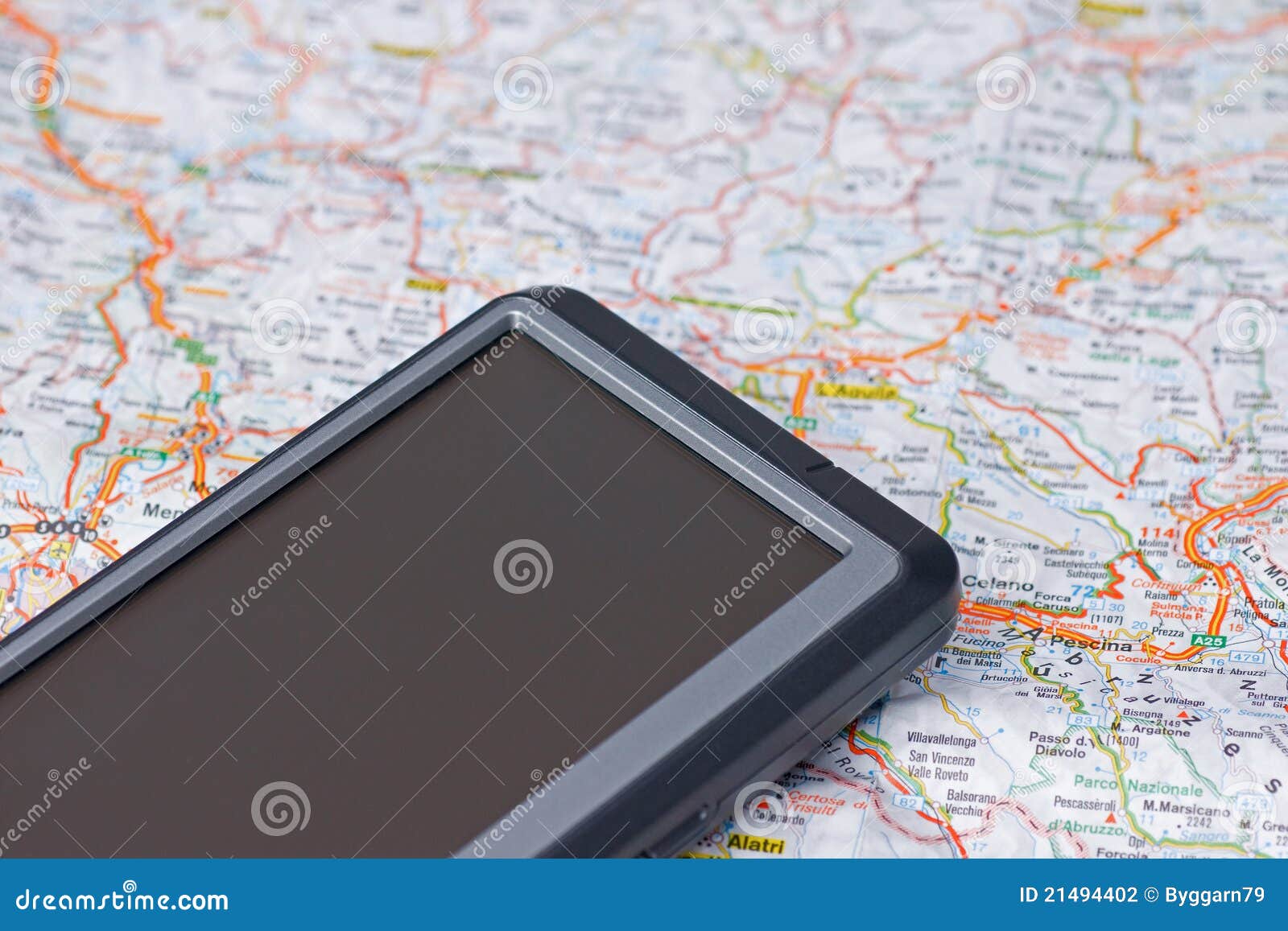 Car gps and map stock photo. Image of travel, italy, road - 21494402