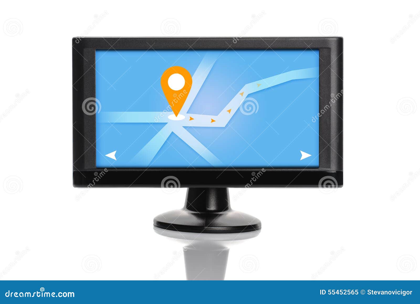 Car GPS Navigation Device Isolated on White Background Stock Image ...