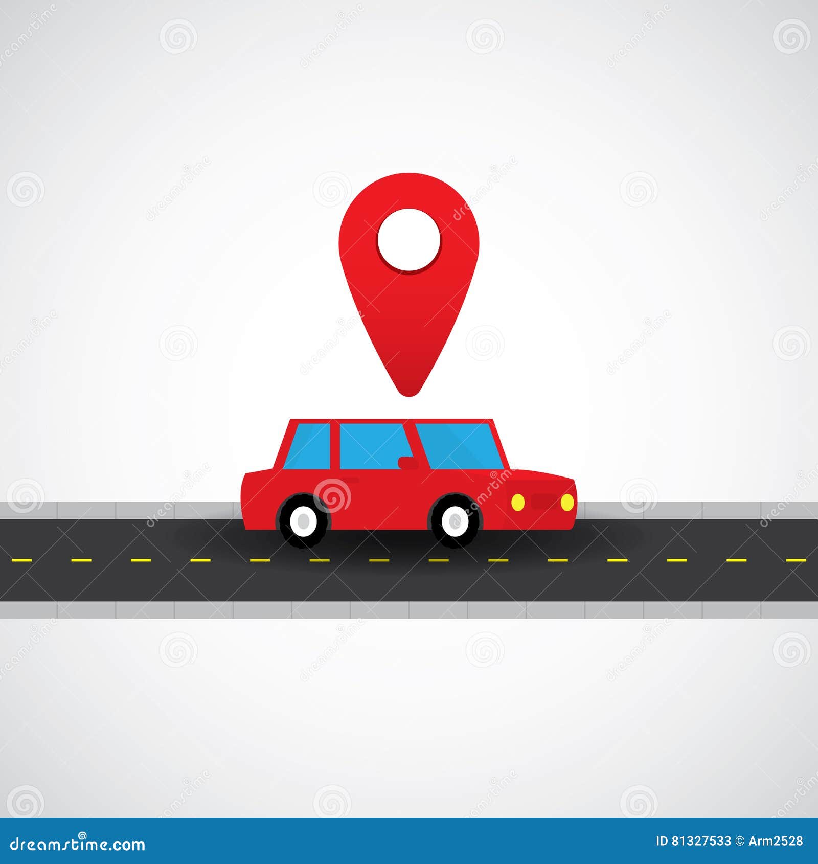 Car with gps sign stock vector. Illustration of view - 81327533