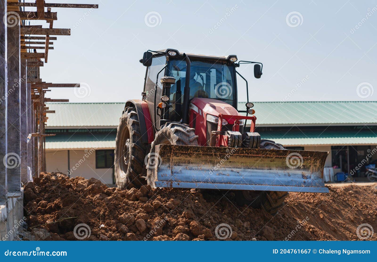 The Car Grade Soil Filling the Pool beside the Construction Site Stock ...